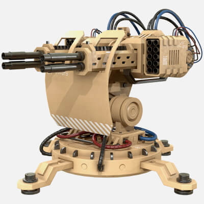 Turret Concept 2 Desert - 3D Model by virtual3d