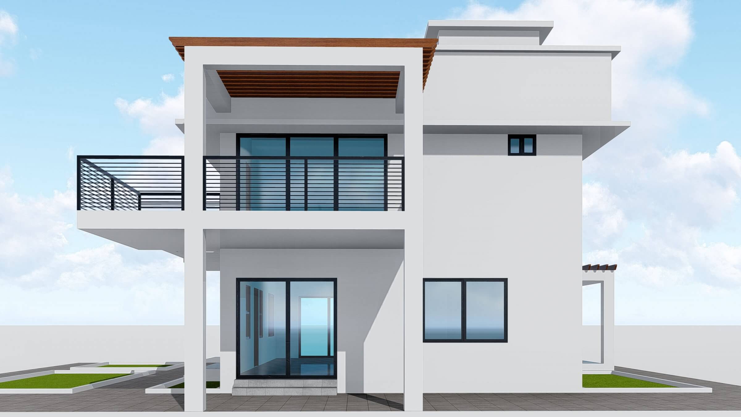 Two Storey House 1 - 3D Model by virtual3d