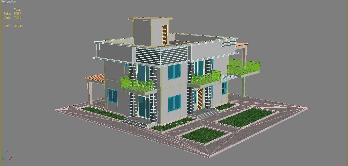 3d House Model 1 Storey