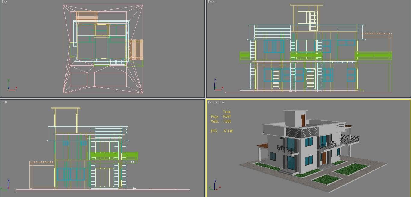3d House Model 1 Storey