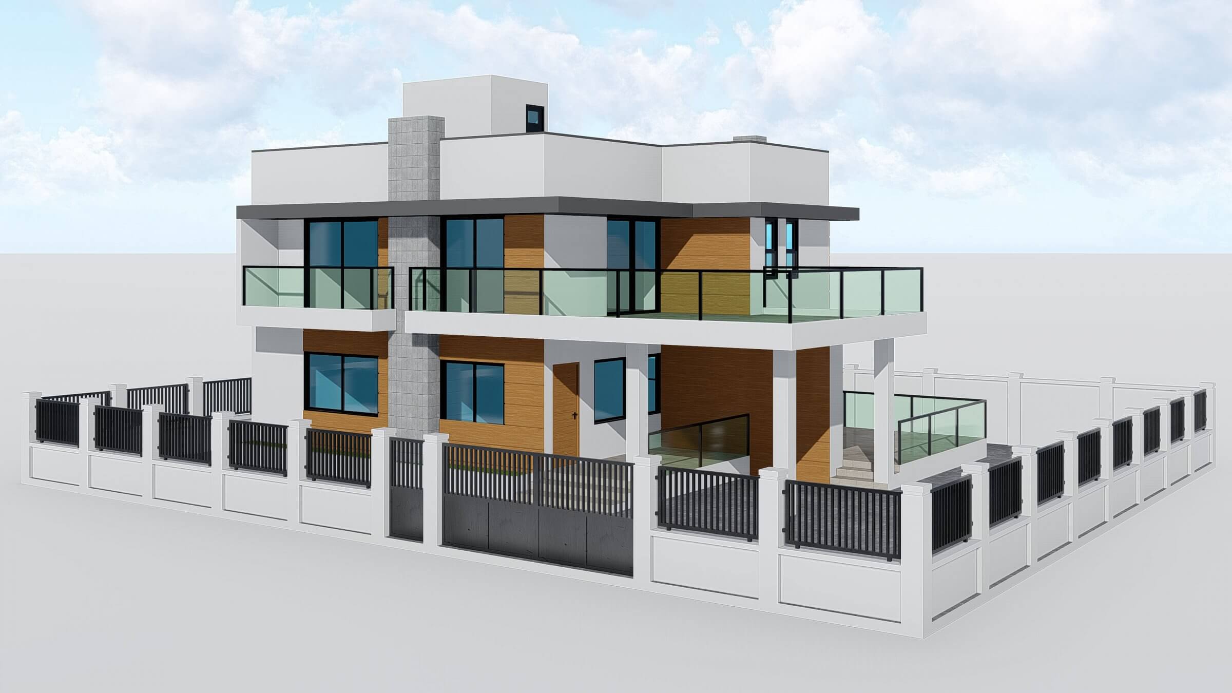 Two Storey House 2 - 3D Model by virtual3d