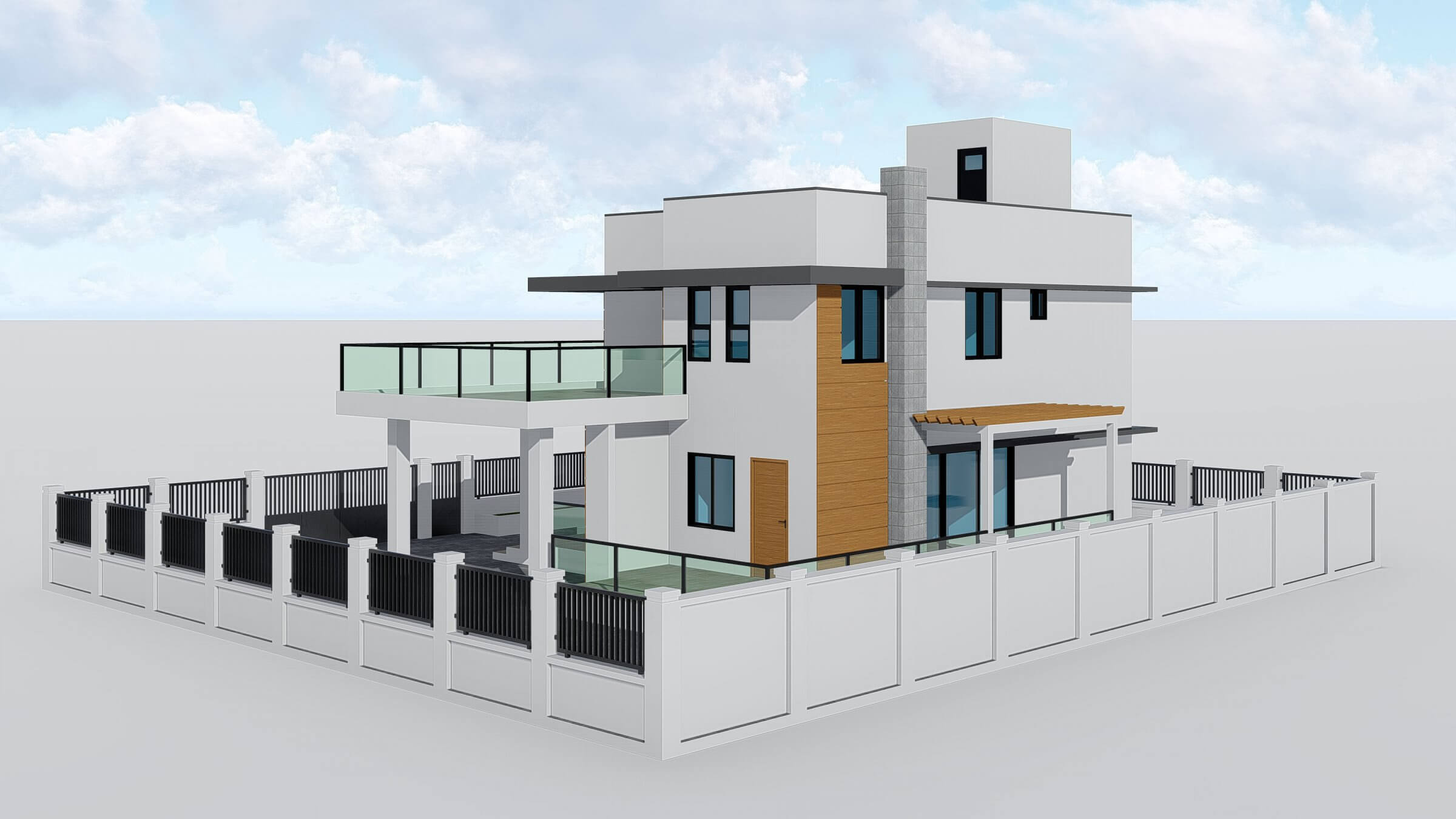 Two Storey House 2 - 3D Model by virtual3d