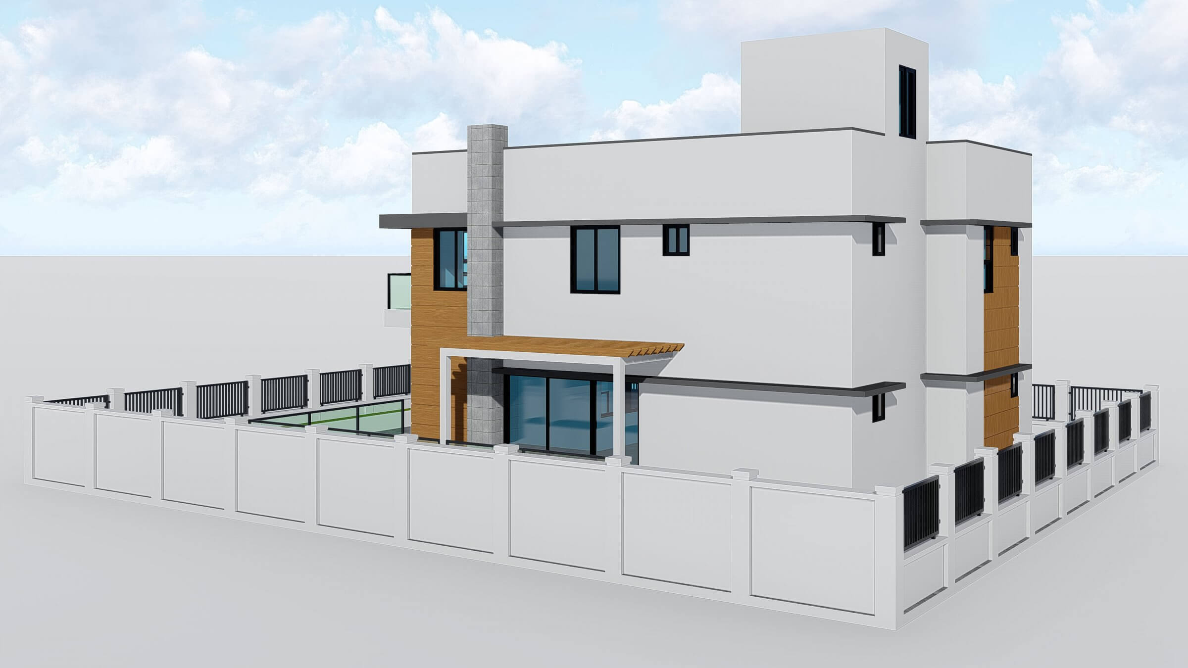 Two Storey House 2 - 3D Model by virtual3d