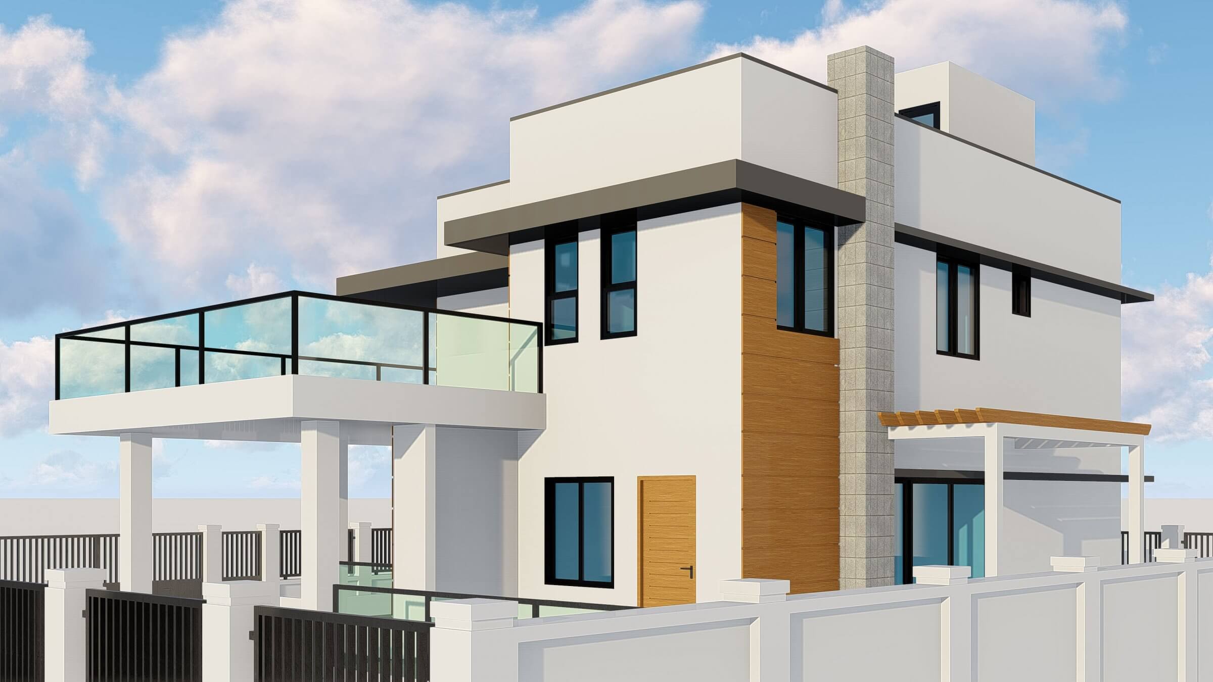 Two Storey House 2 - 3D Model by virtual3d