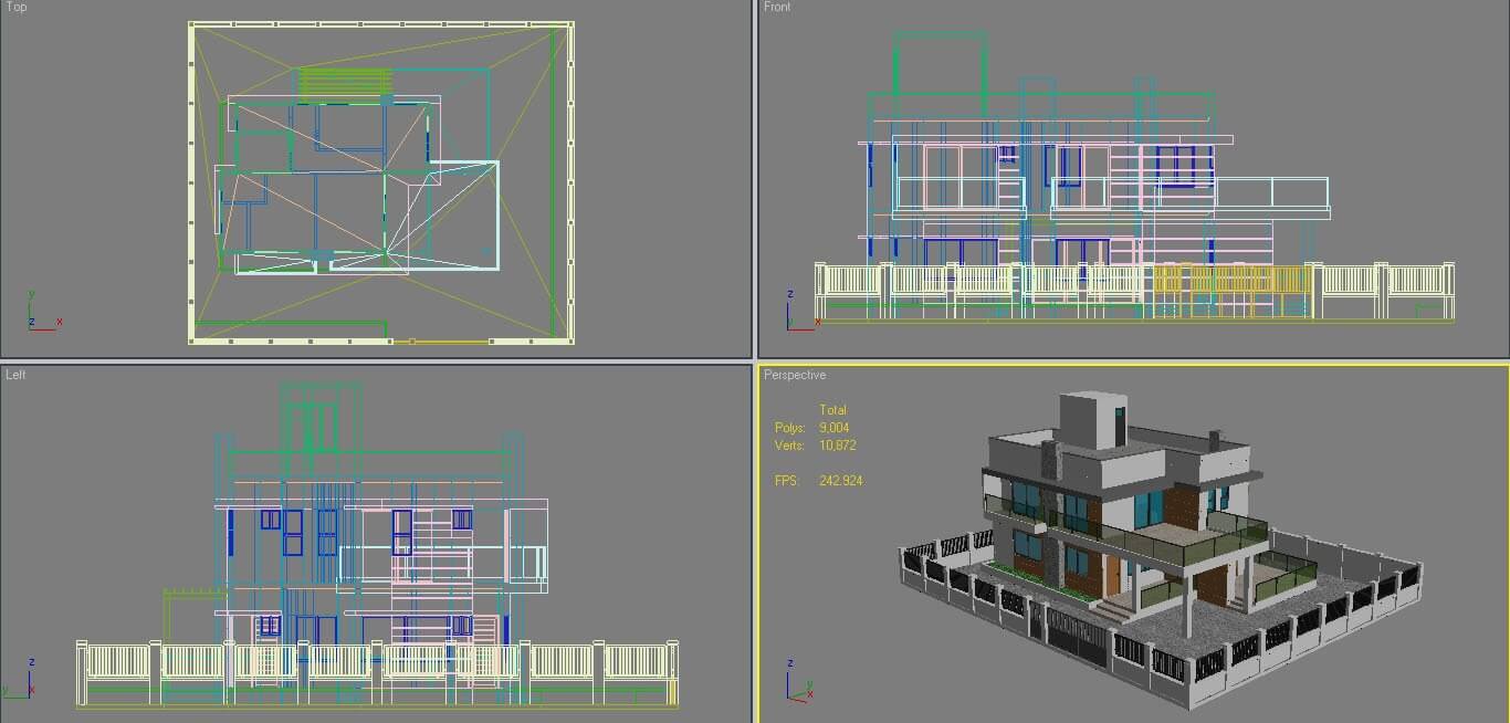 Two Storey House 2 - 3D Model by virtual3d