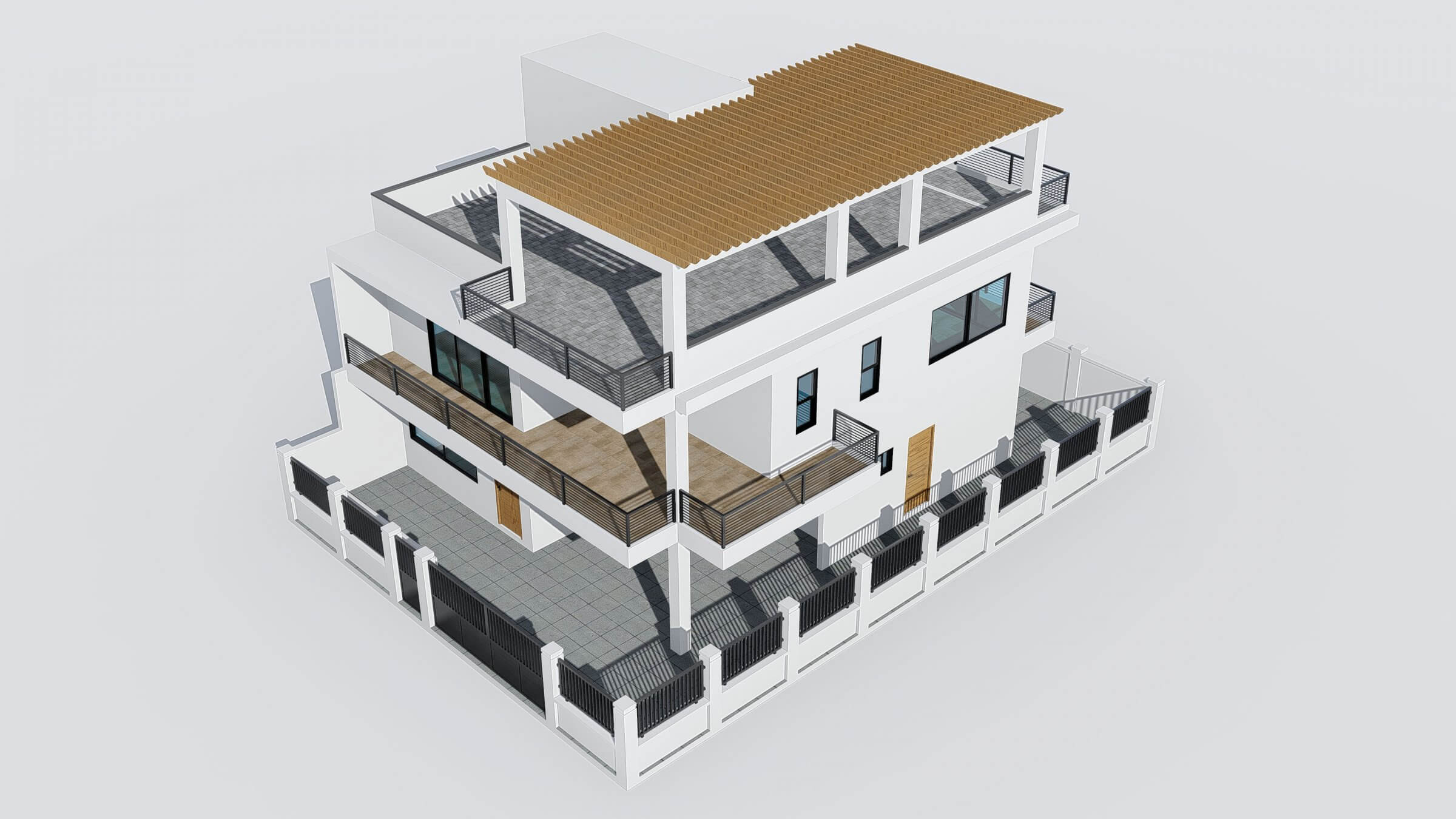 Two Storey House 3 - 3D Model by virtual3d
