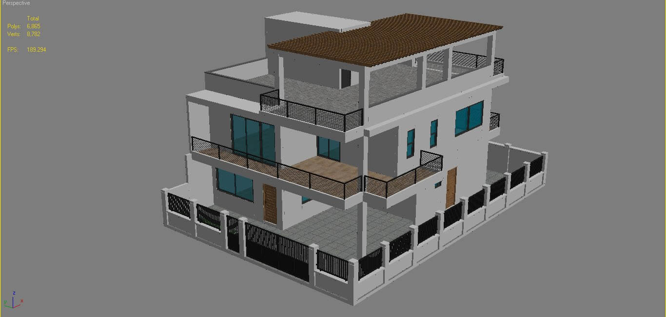 Two Storey House 3 - 3D Model by virtual3d