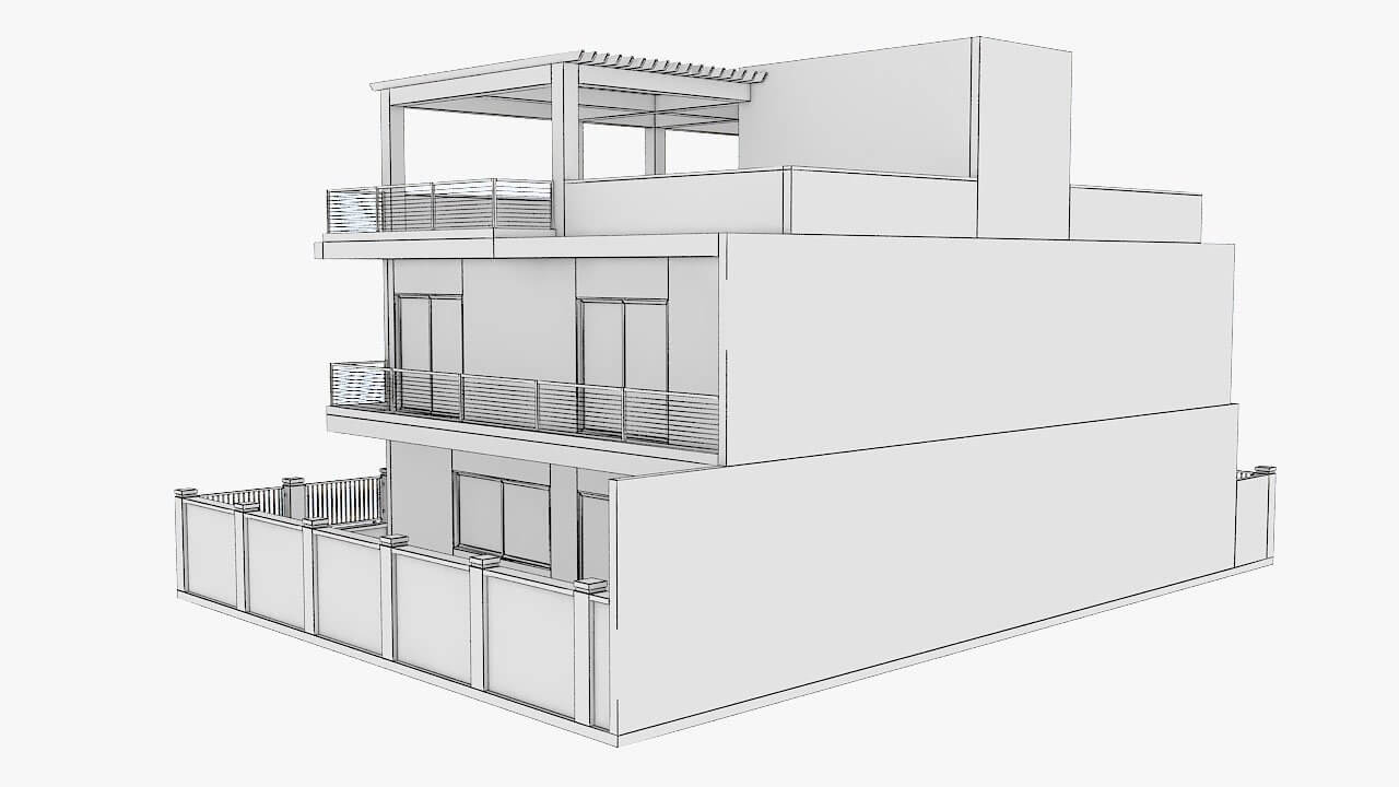 Two Storey House 3 - 3D Model by virtual3d