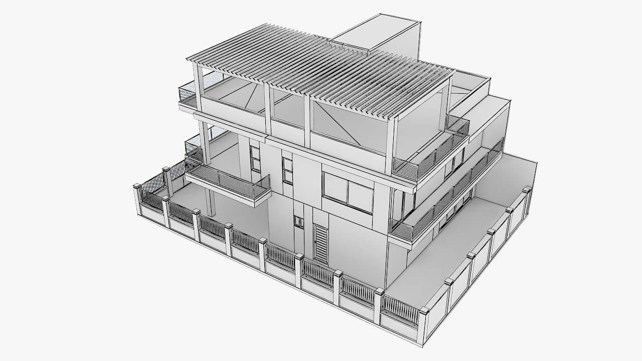Two Storey House 3 - 3D Model by virtual3d