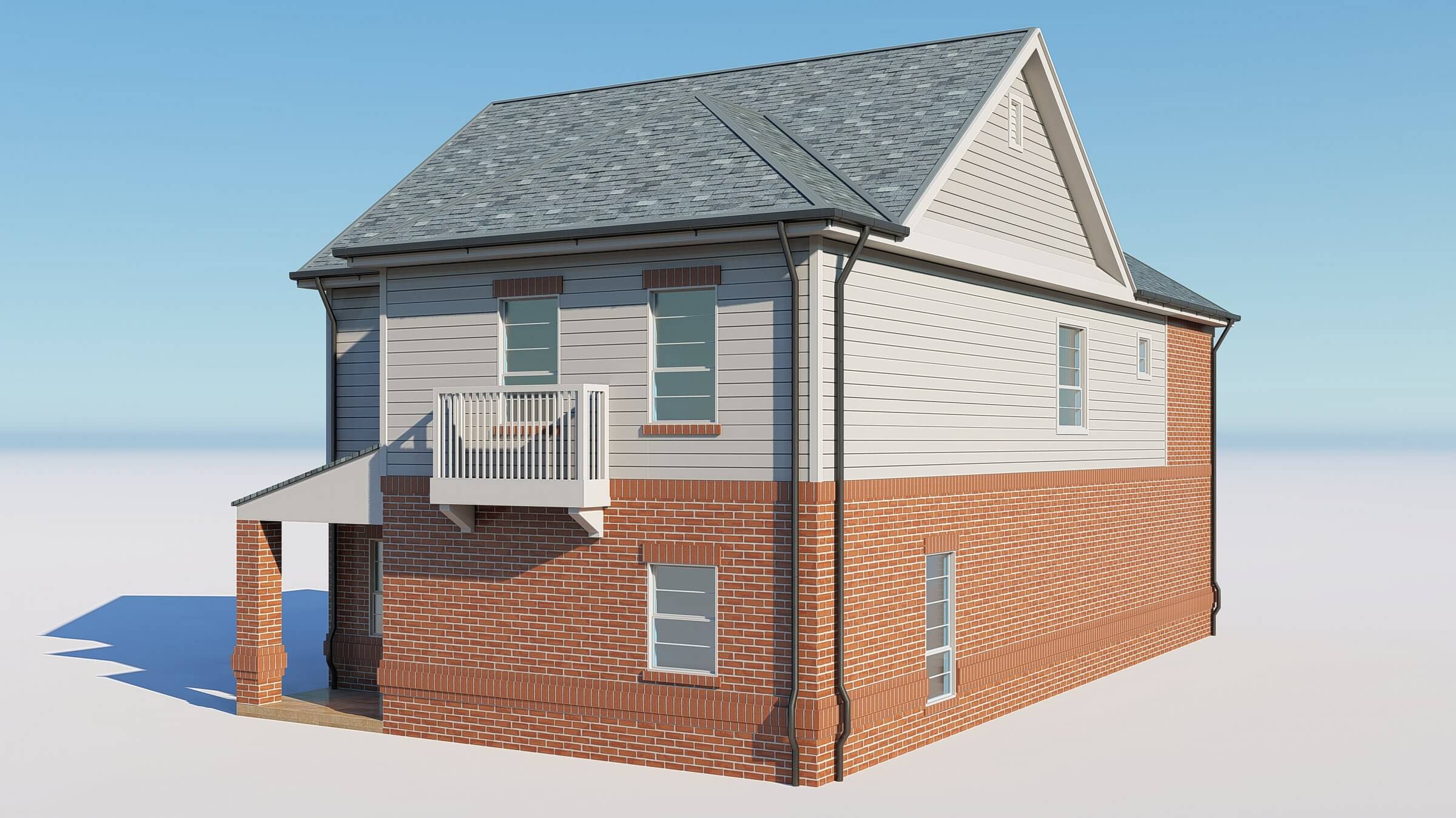 Two Story House 4 - 3D Model by virtual3d