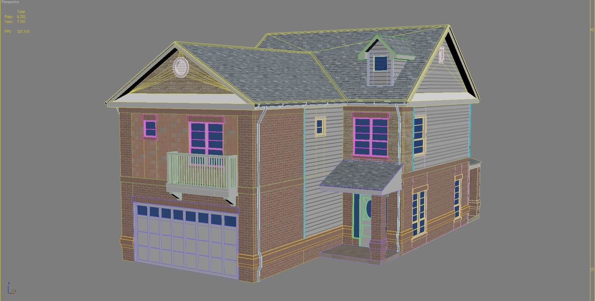 Two Story House 4 - 3D Model by virtual3d