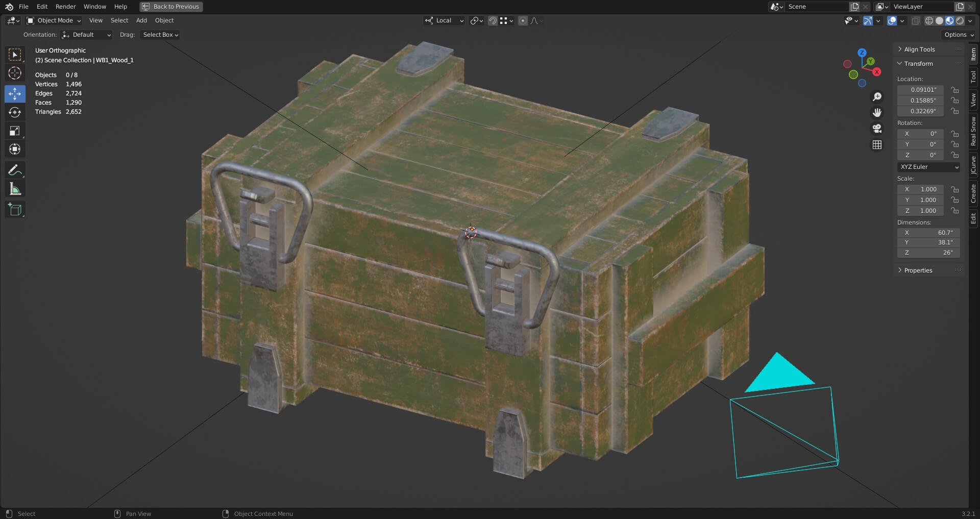 Wooden Box 1 - 3D Model by virtual3d