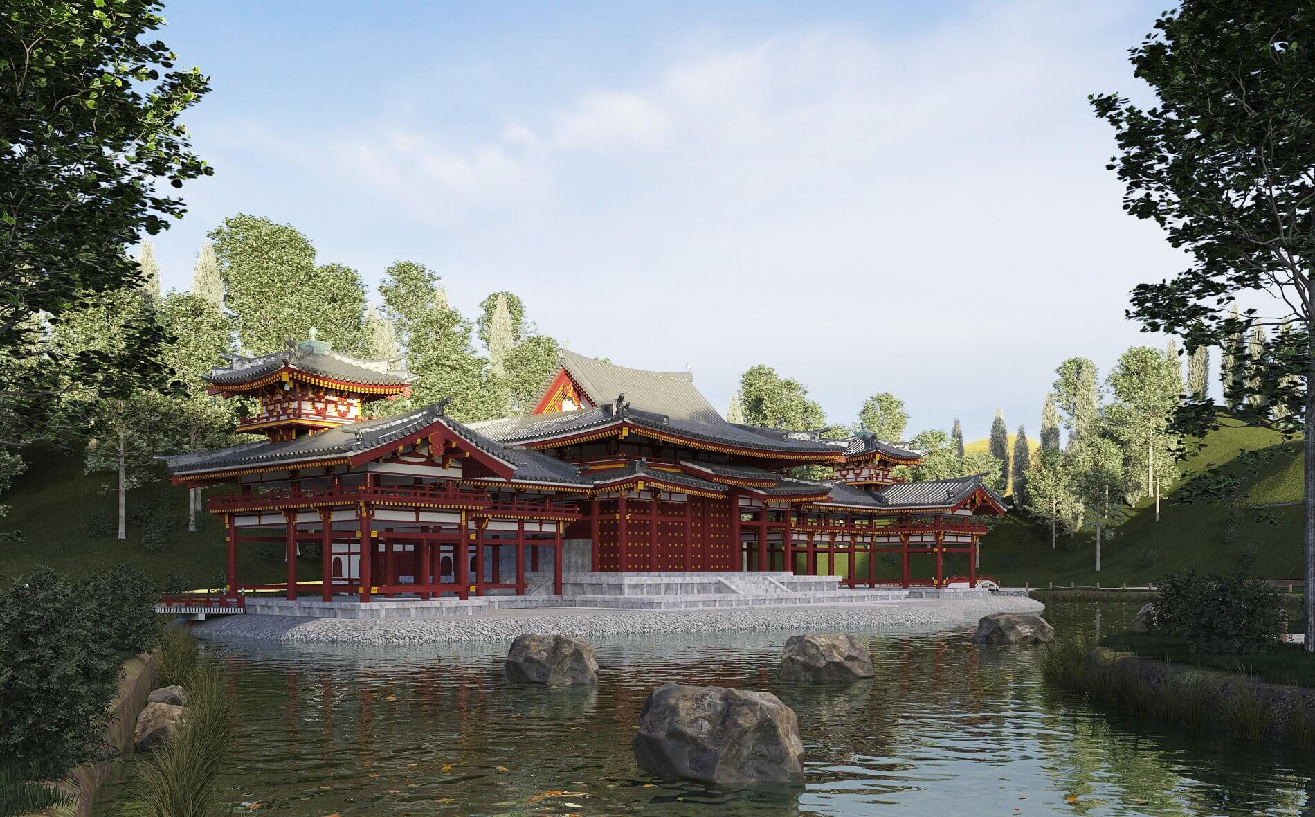 Byodo-In Japanese Temple 3D Model by Visuarch