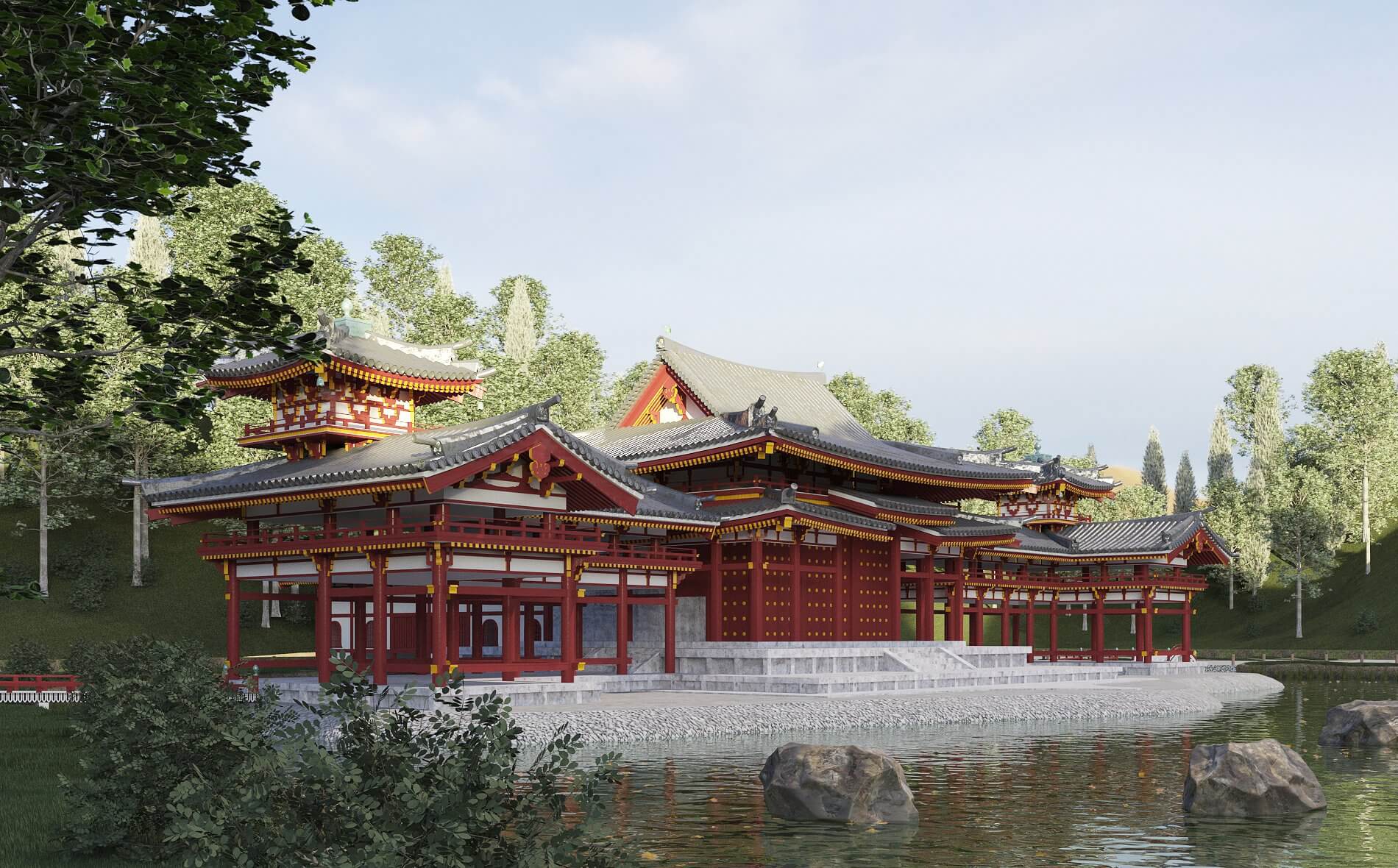 Byodo-In Japanese Temple 3D Model by Visuarch