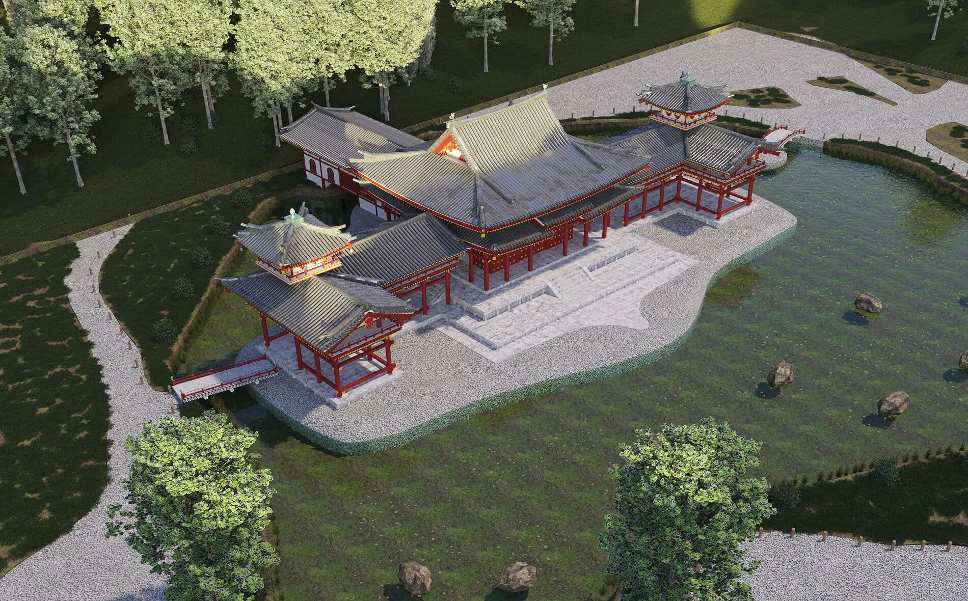 Byodo-In Japanese Temple 3D Model by Visuarch