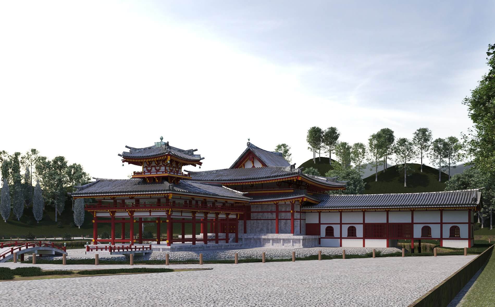 Byodo-In Japanese Temple 3D Model by Visuarch