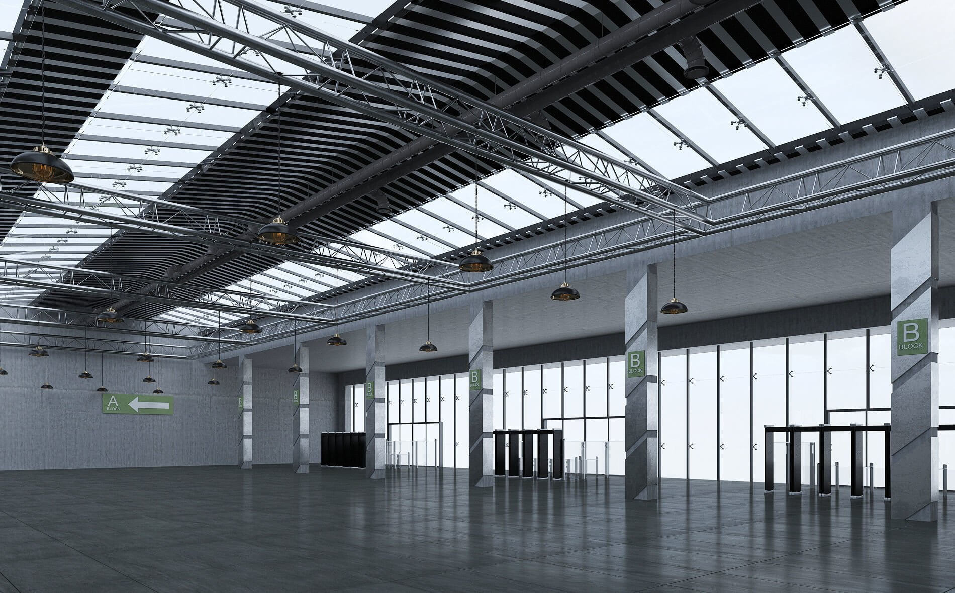 Exhibition Hall - 3D Model by Visuarch