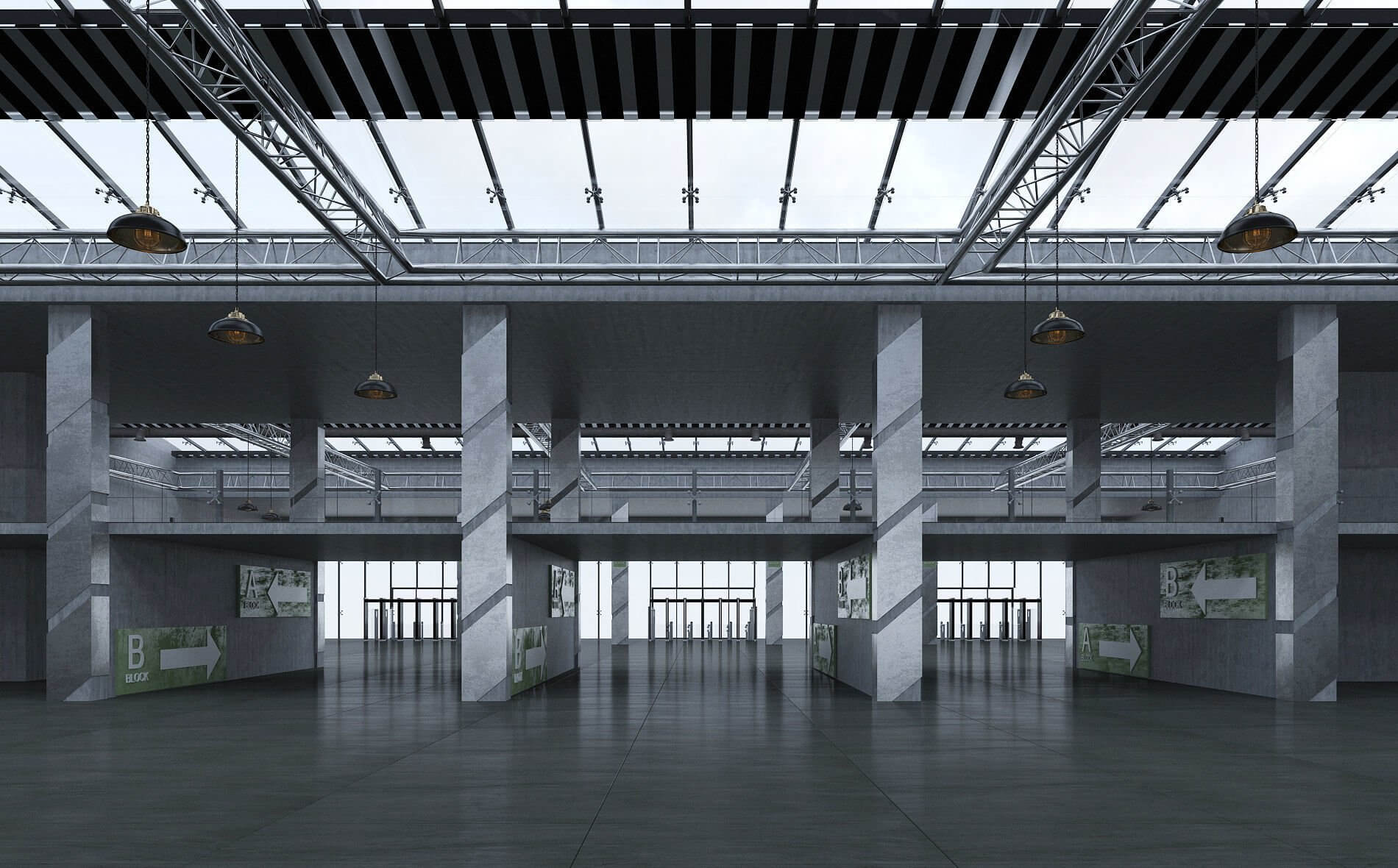Exhibition Hall - 3D Model by Visuarch