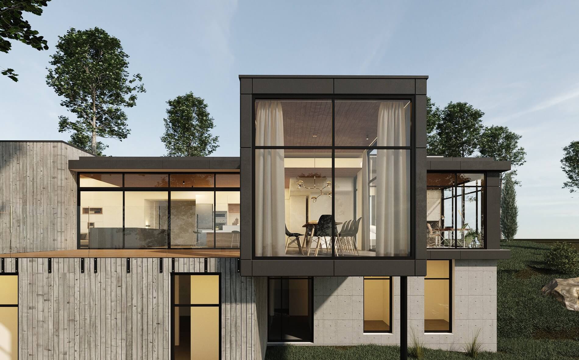 Long Horizontals House - 3D Model by Visuarch