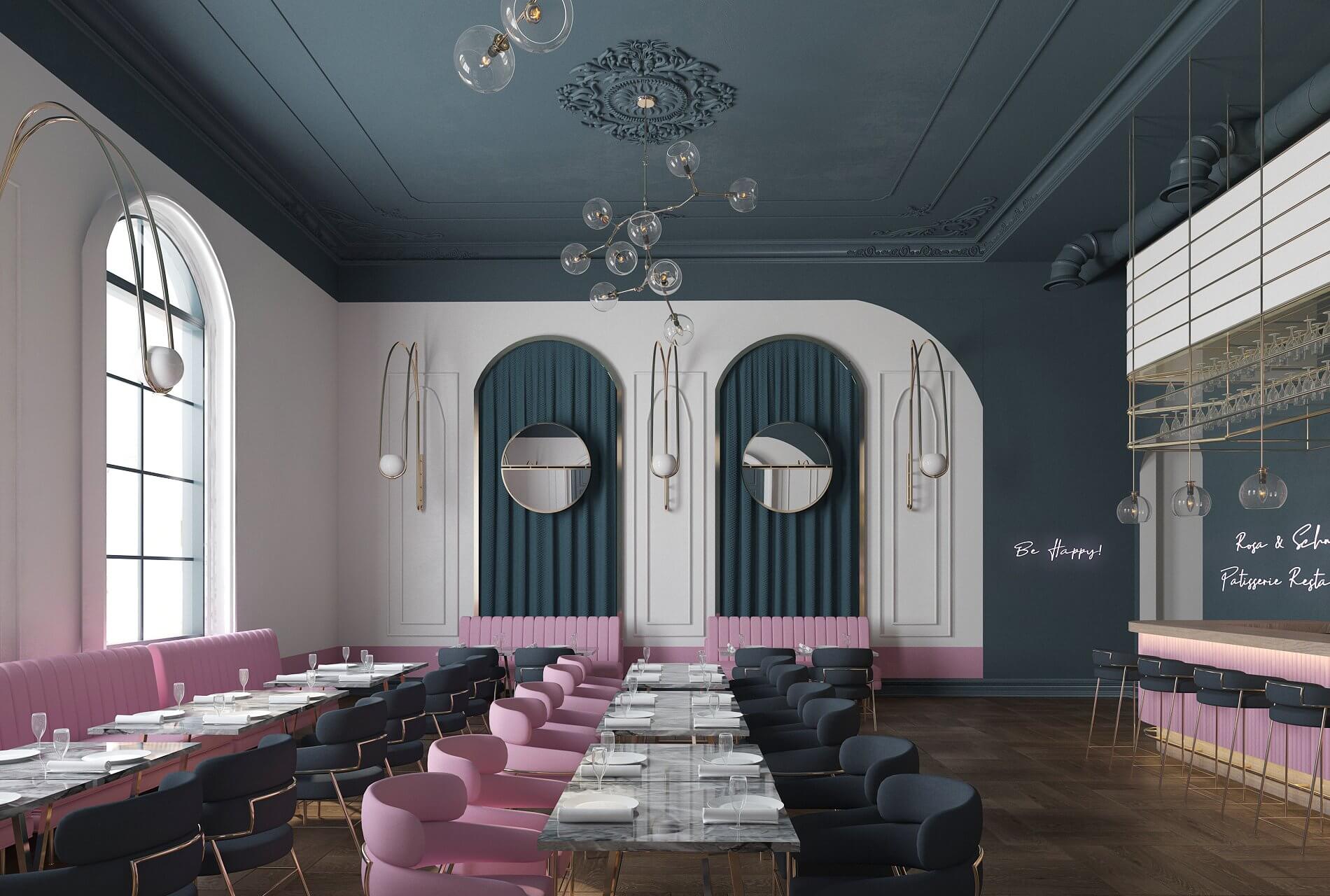 Luxury Glam Restaurant - 3D Model by Visuarch