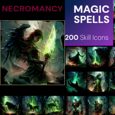 Magic Skills Necromancy - 2D Game Asset by Vitacop