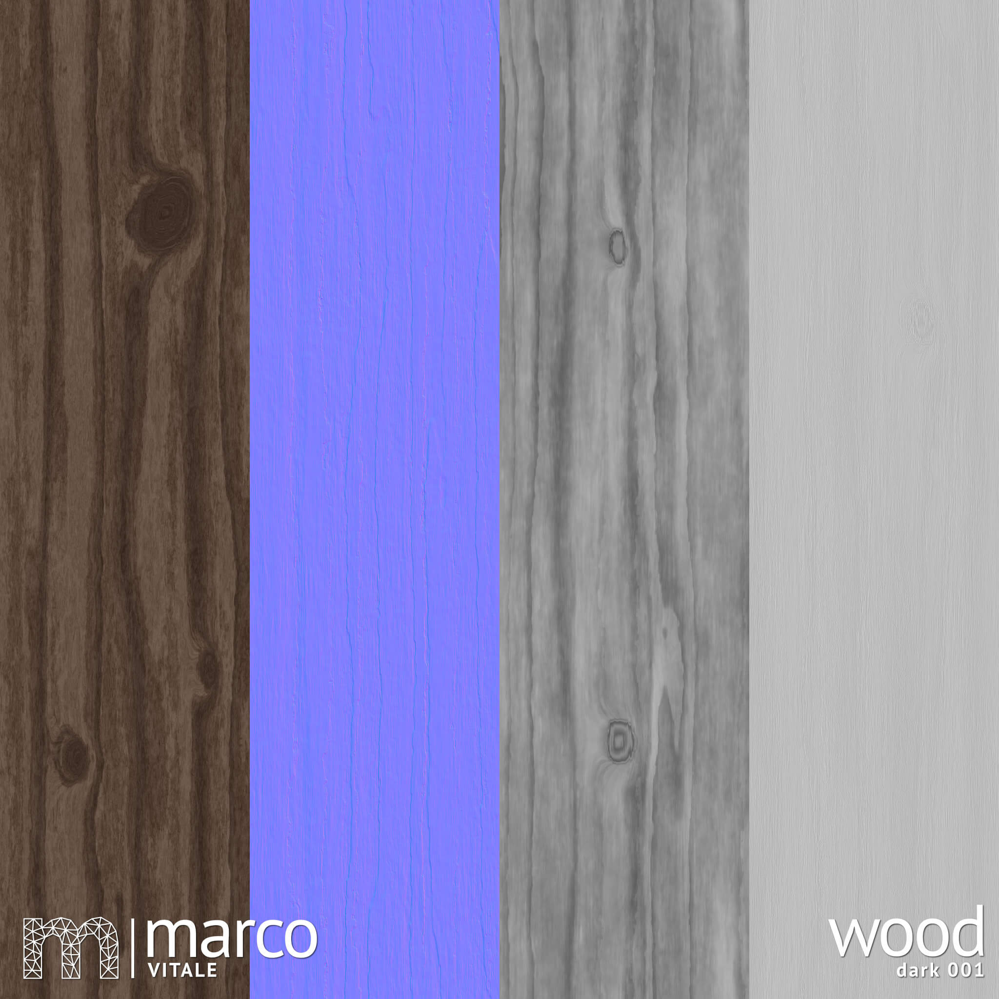 Seamless PBR Wood - Dark 001 (Free) Free 3D Texture by VitaleMarco