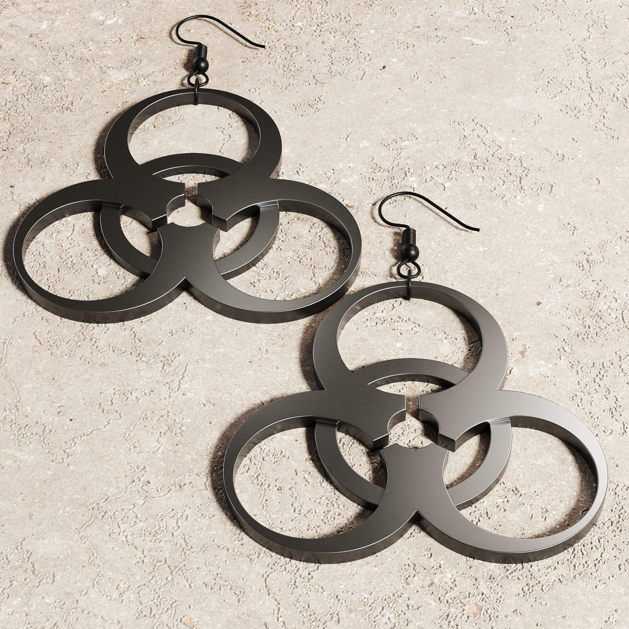 Biohazard Earrings - 3D Print Model by Vitamin