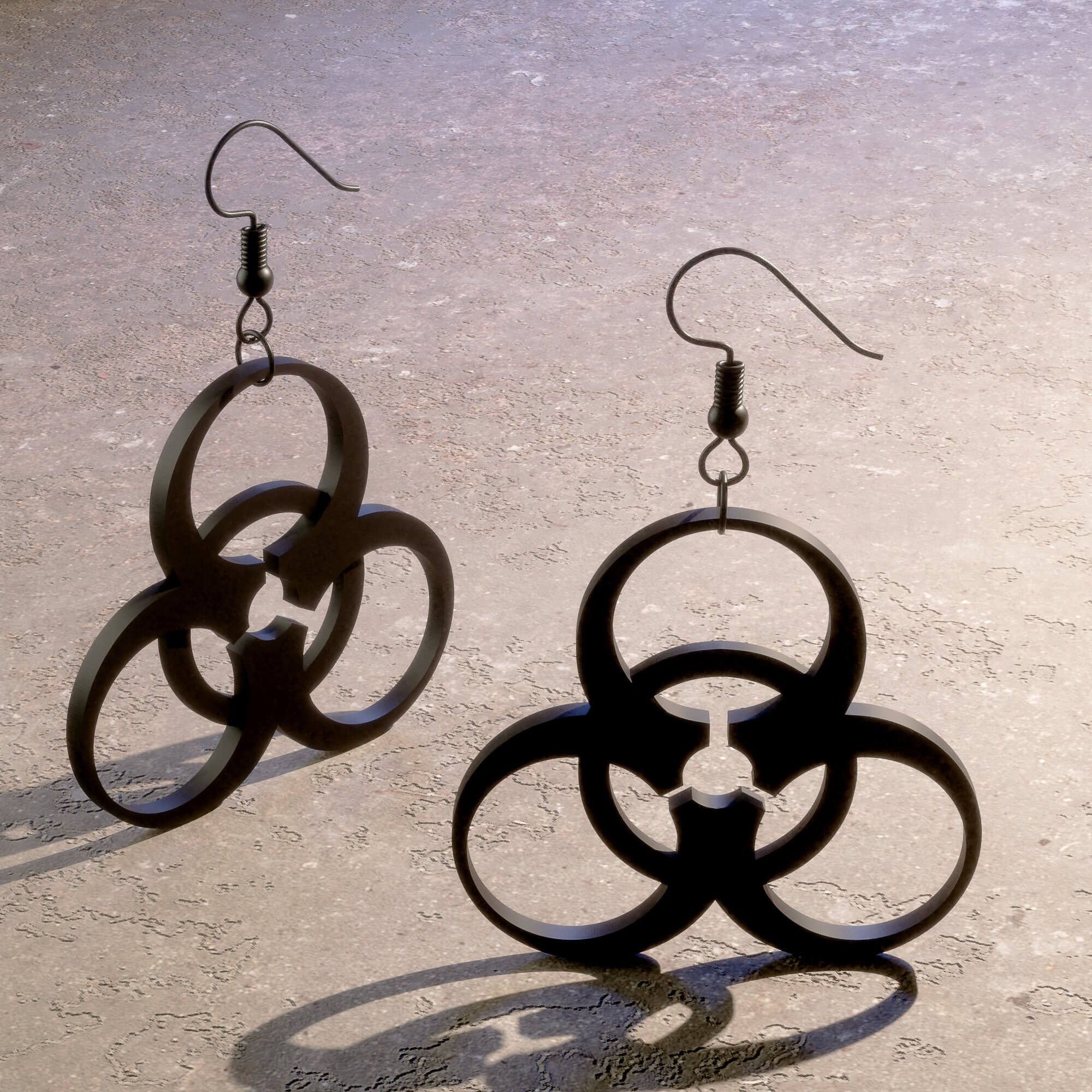 Biohazard Earrings - 3D Print Model by Vitamin