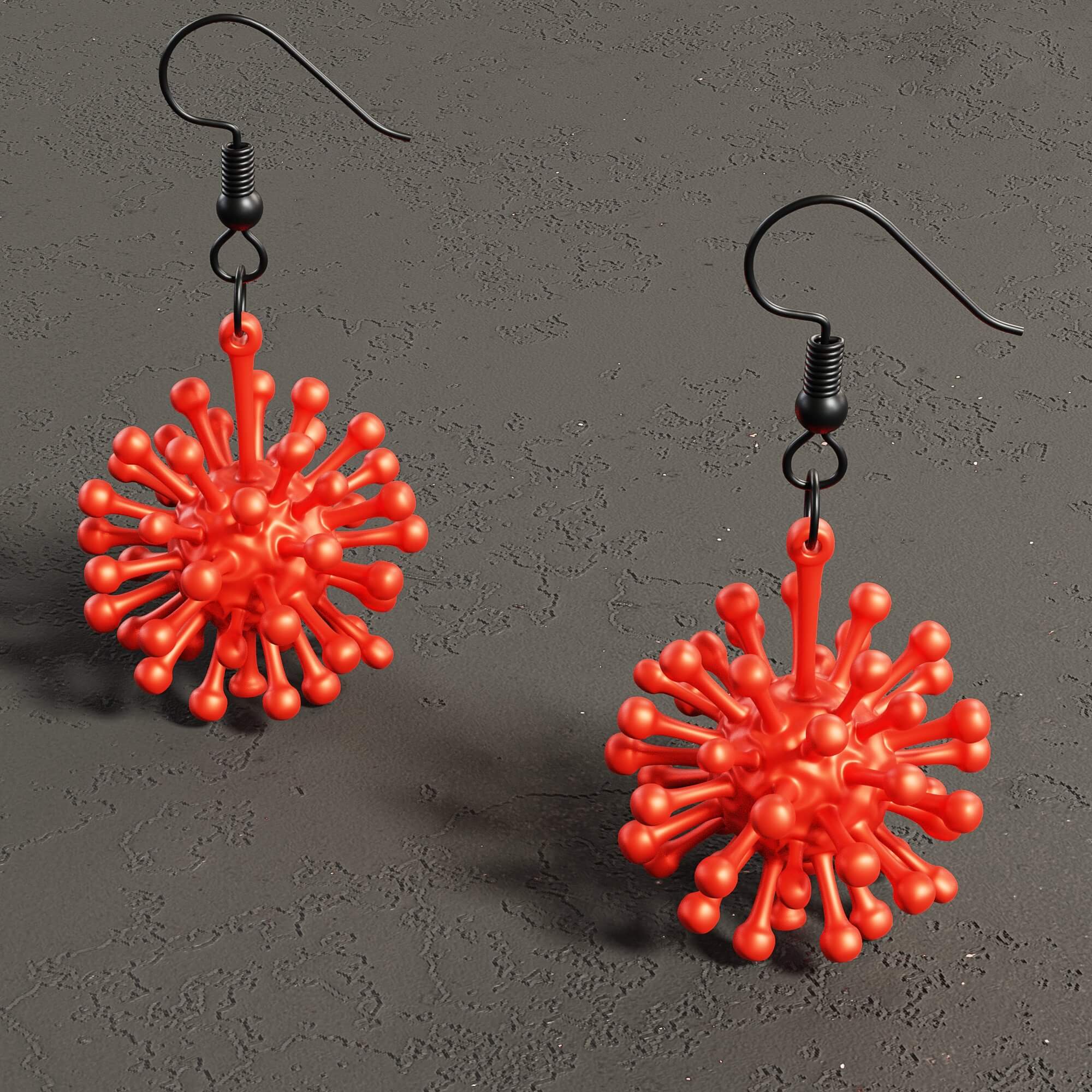 Coronavirus Earrings - 3D Print Model by Vitamin