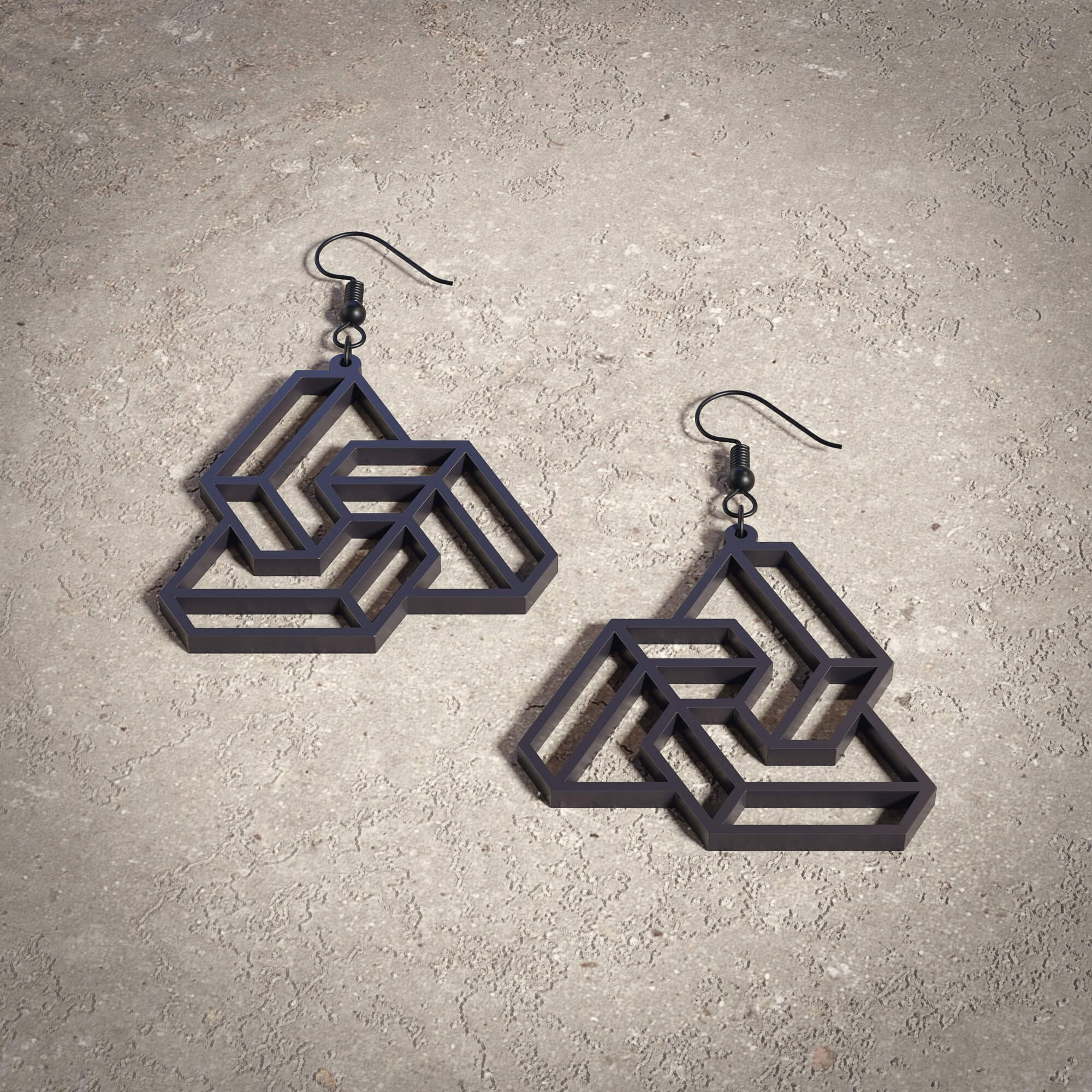 Impossible Shapes 2 Earrings - 3D Print Model by Vitamin