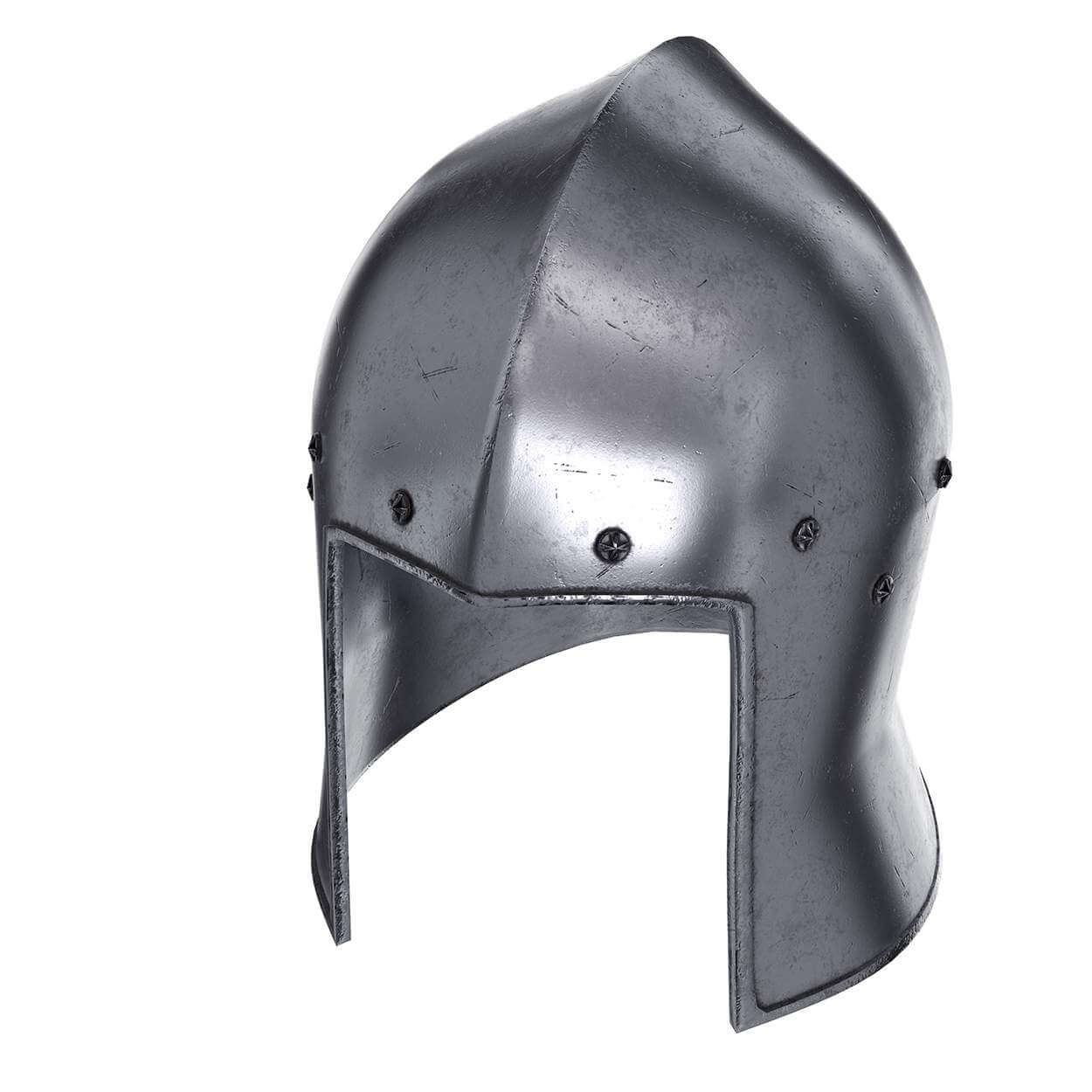 Knight Barbute Iron Helmet - 3D Model by Vitamin
