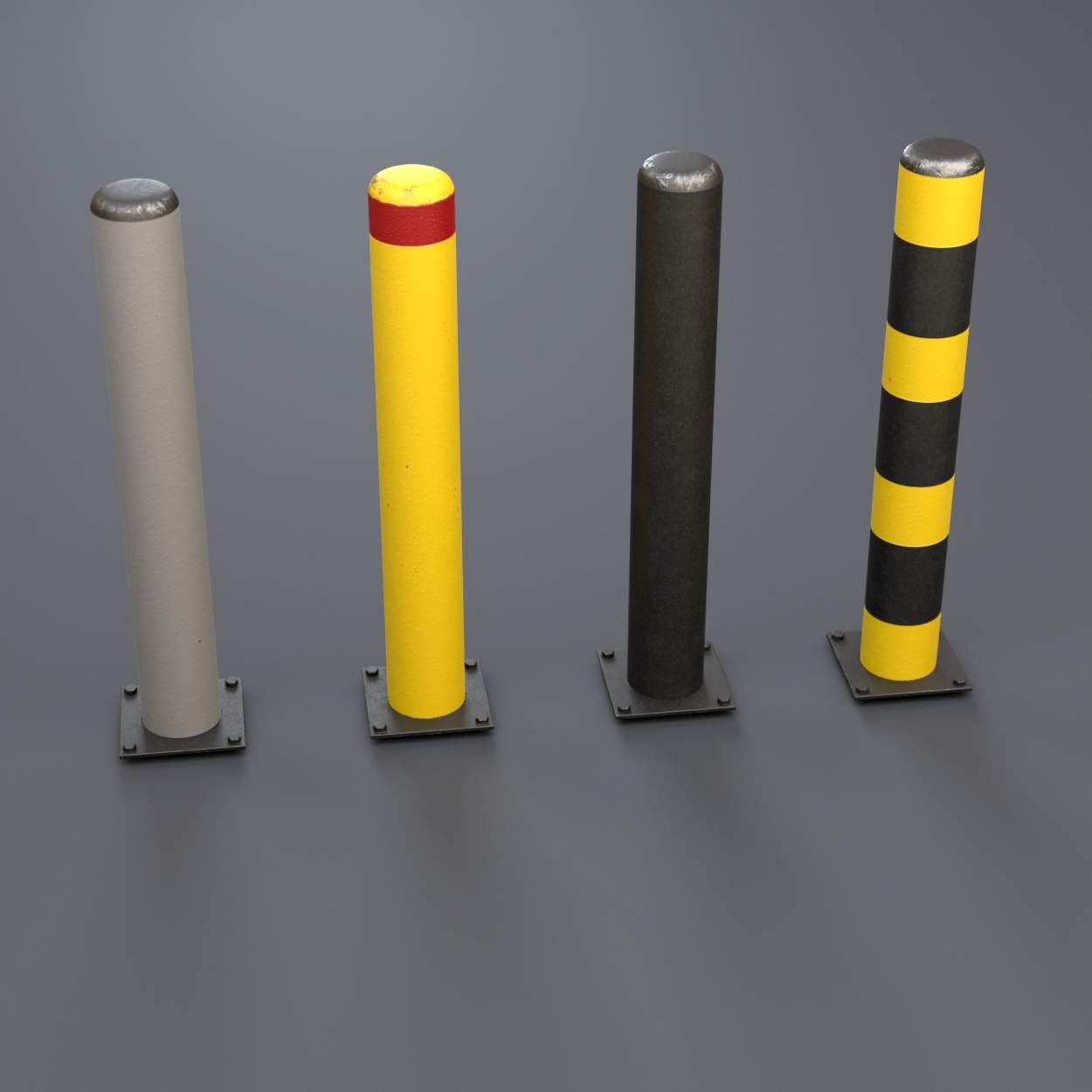 Urban Street Bollards Set - 3D Model by Vitamin
