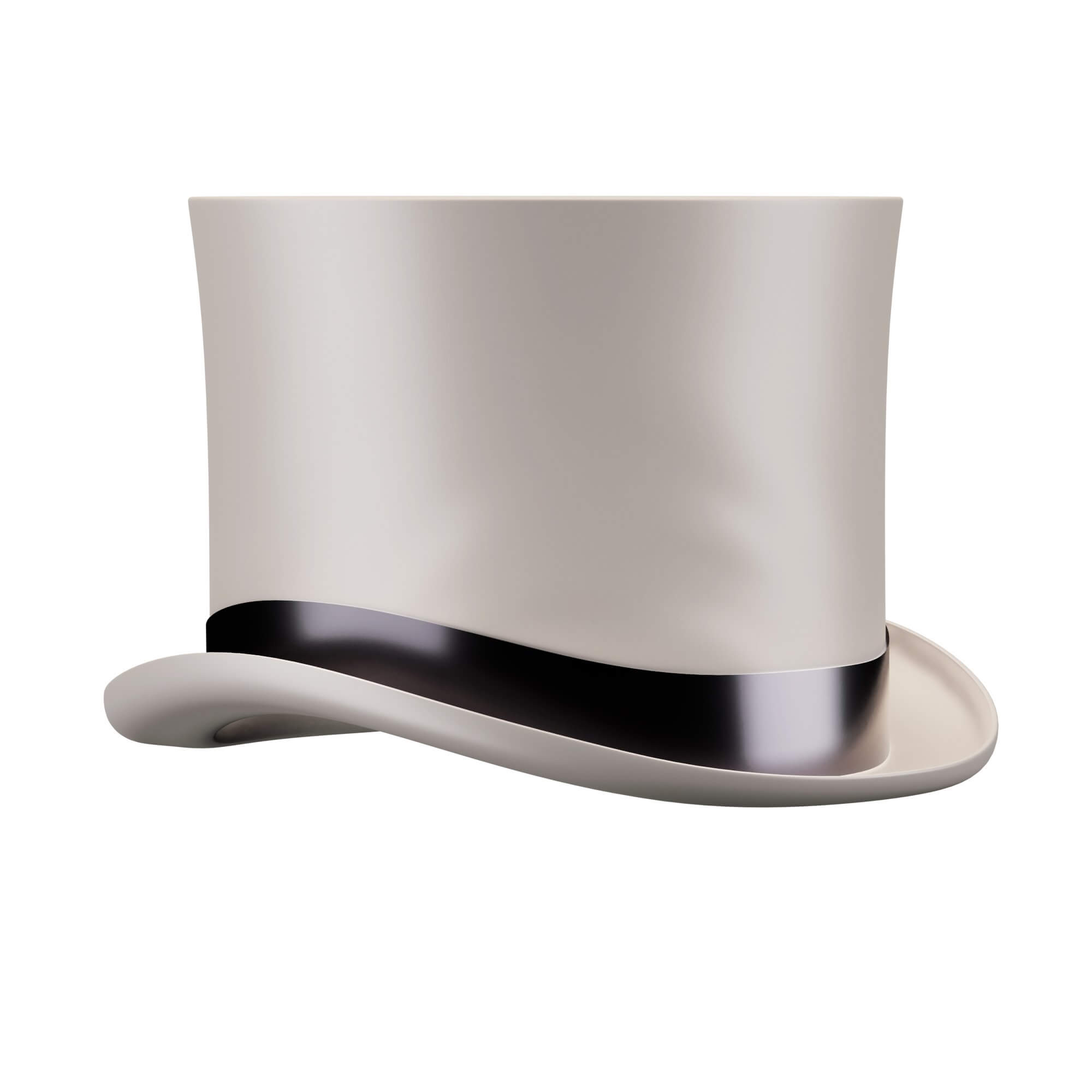 White Cylinder Hat - 3D Model by Vitamin