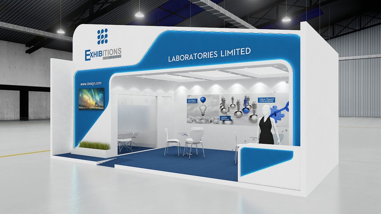 16 Exhibition Stand 1 Side Open - 3D Model by vivekt478