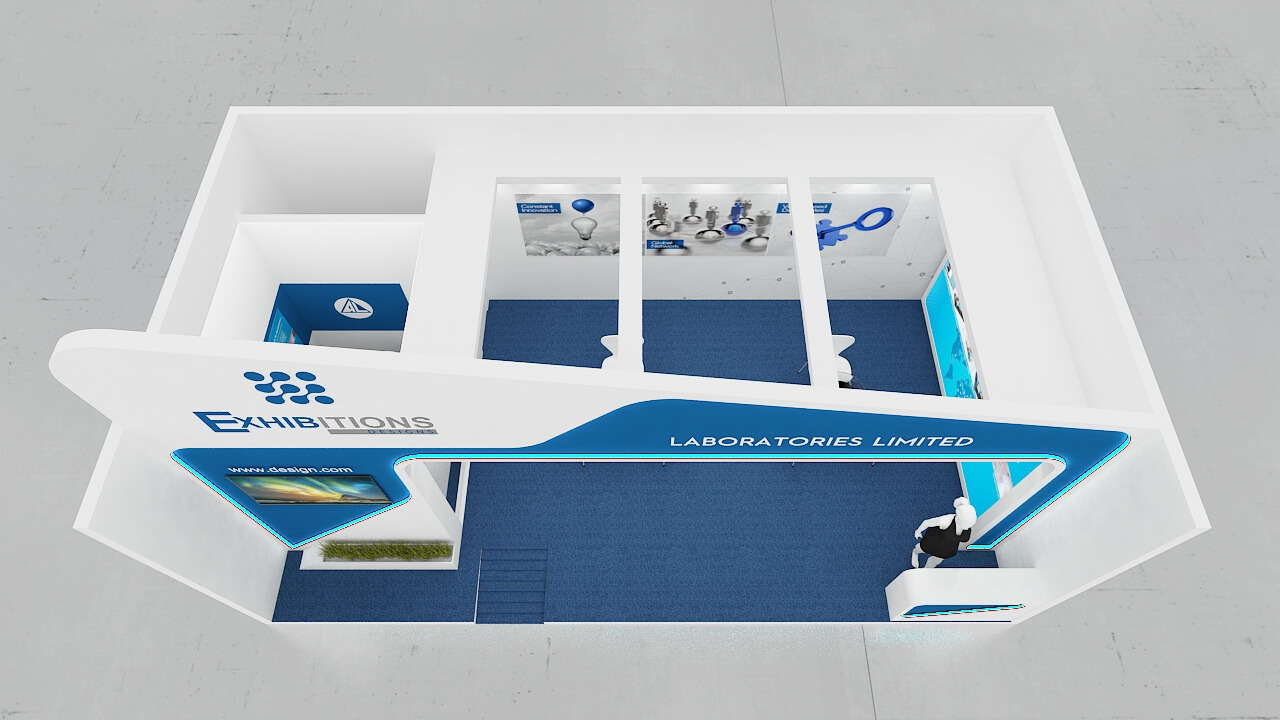 16 Exhibition Stand 1 Side Open - 3D Model by vivekt478