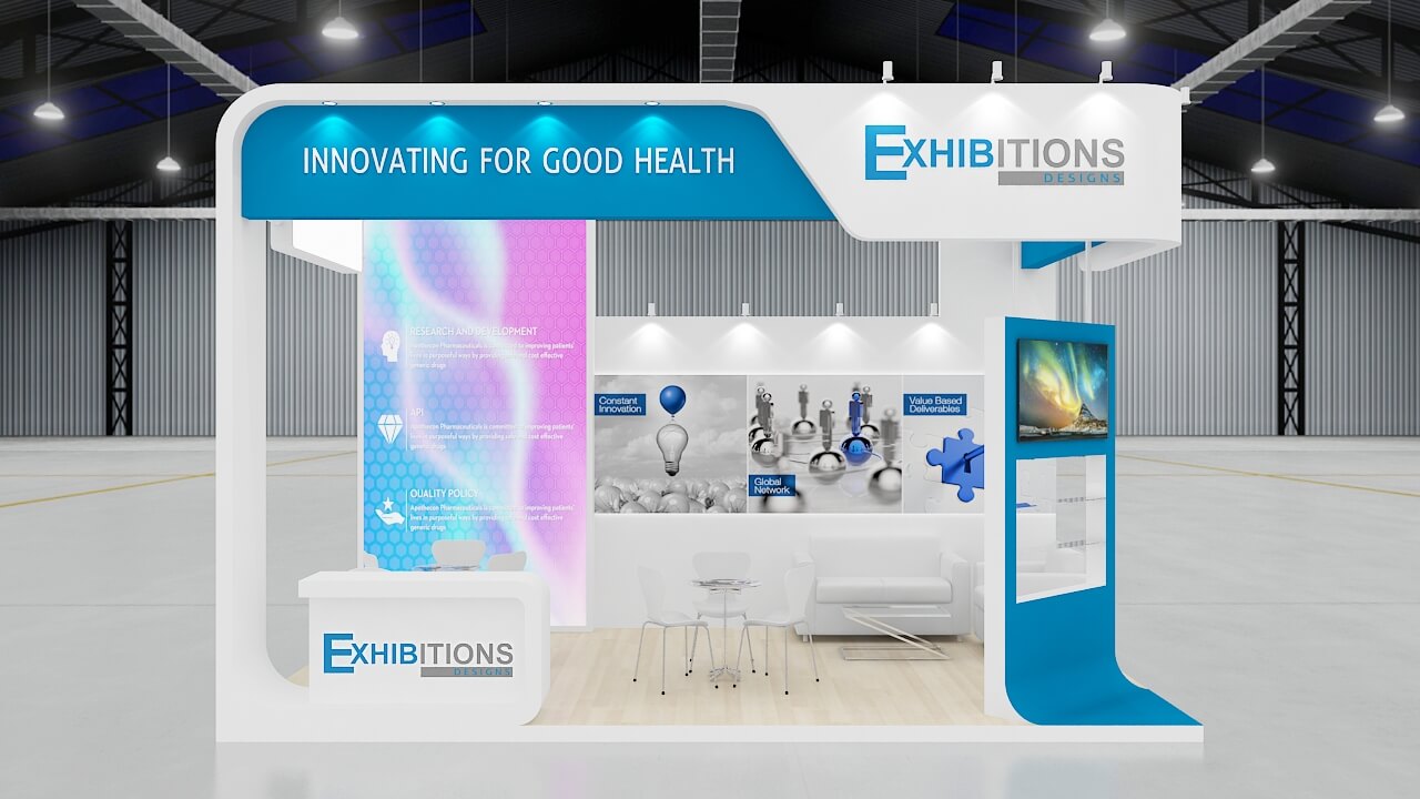 20 Exhibition Stand 3 Side Open - 3D Model by vivekt478