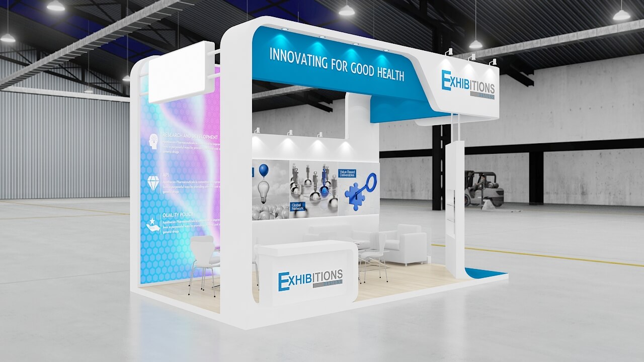 20 Exhibition Stand 3 Side Open - 3D Model by vivekt478