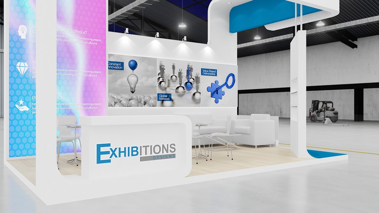 20 Exhibition Stand 3 Side Open - 3D Model by vivekt478