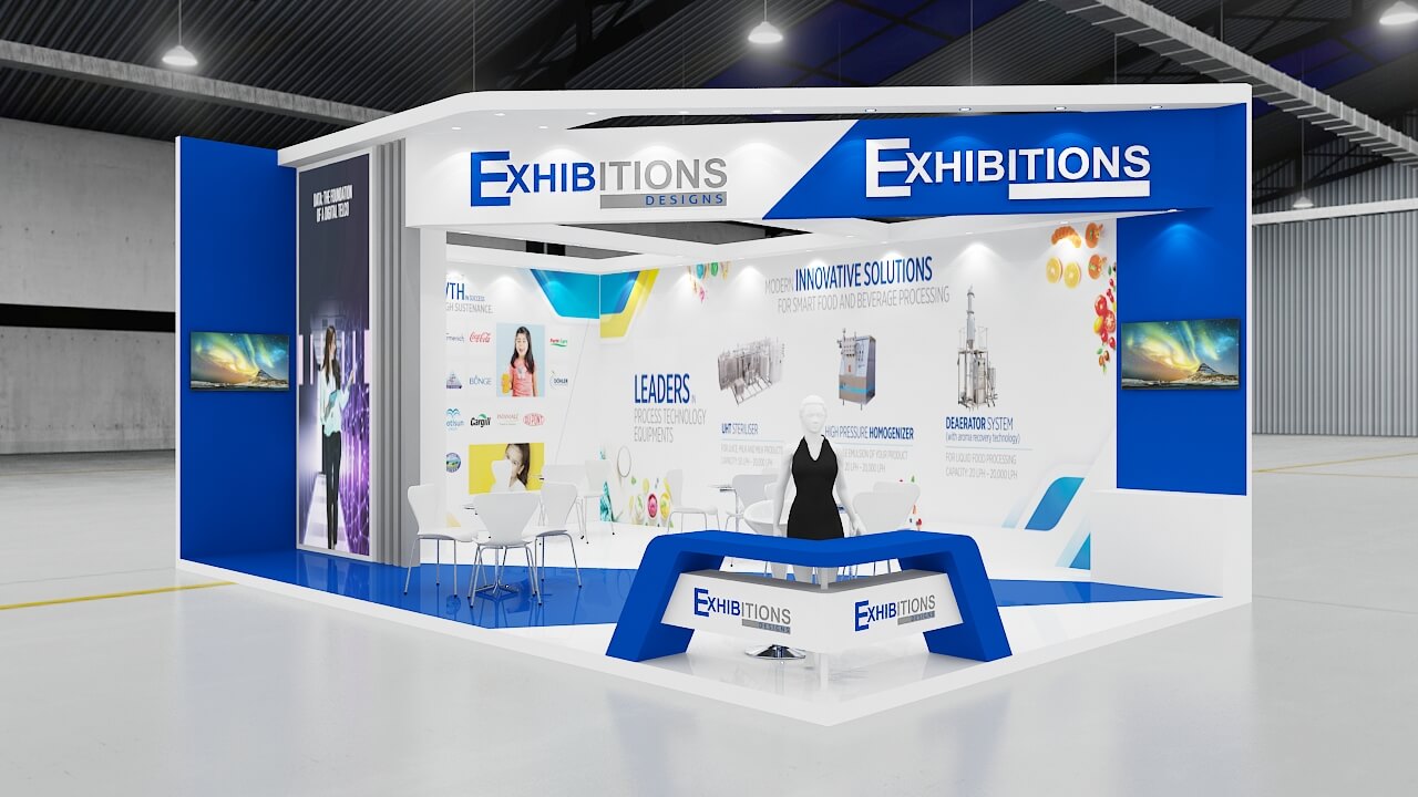 21 Exhibition Stand 2 Side Open - 3D Model by vivekt478