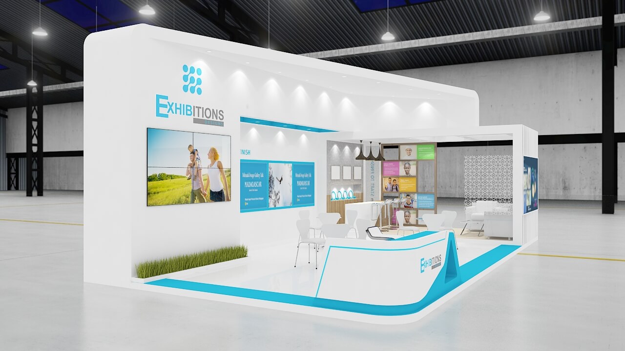 22 Exhibition Stand 3 Side Open - 3D Model by vivekt478