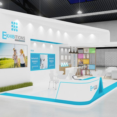 22 Exhibition Stand 3 Side Open - 3D Model by vivekt478