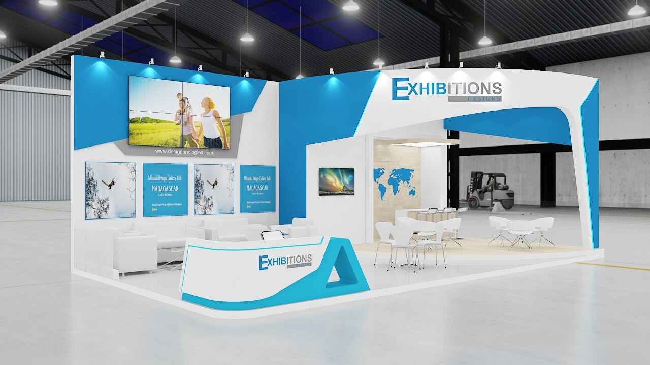 23 Exhibition Stand 3 Side Open - 3D Model by vivekt478