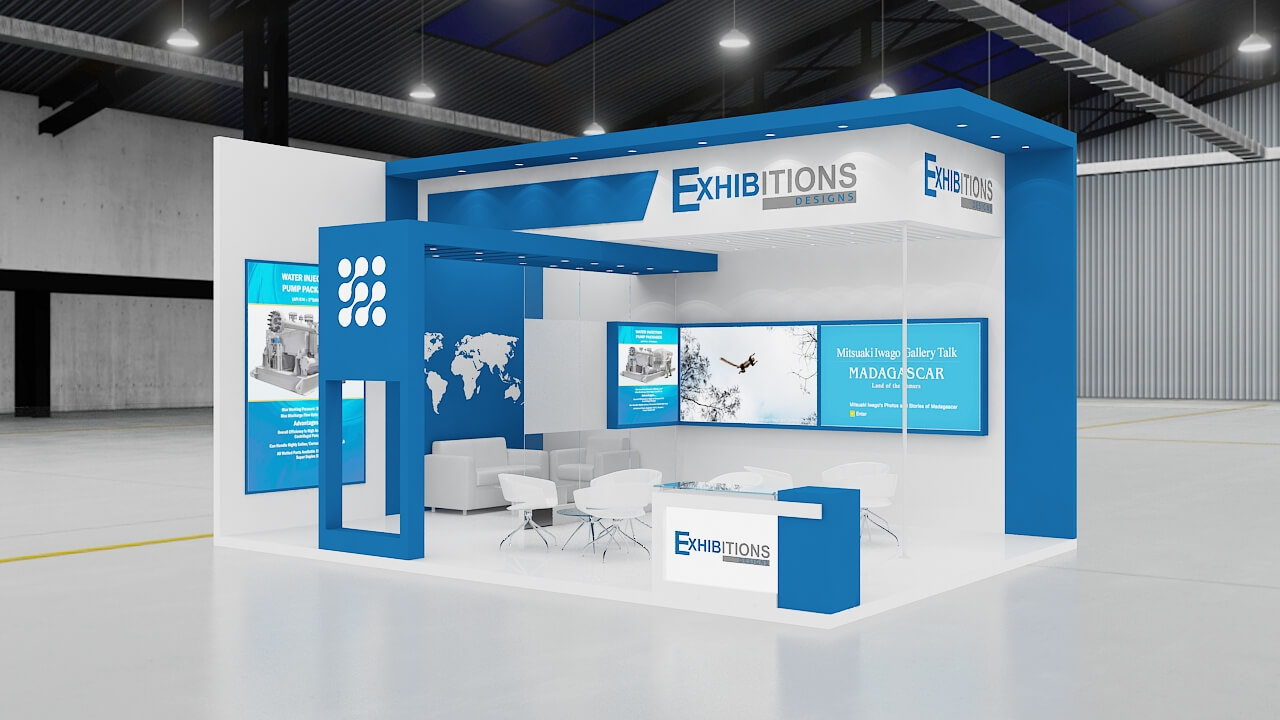 24 Exhibition Stand 2 Side Open - 3D Model by vivekt478