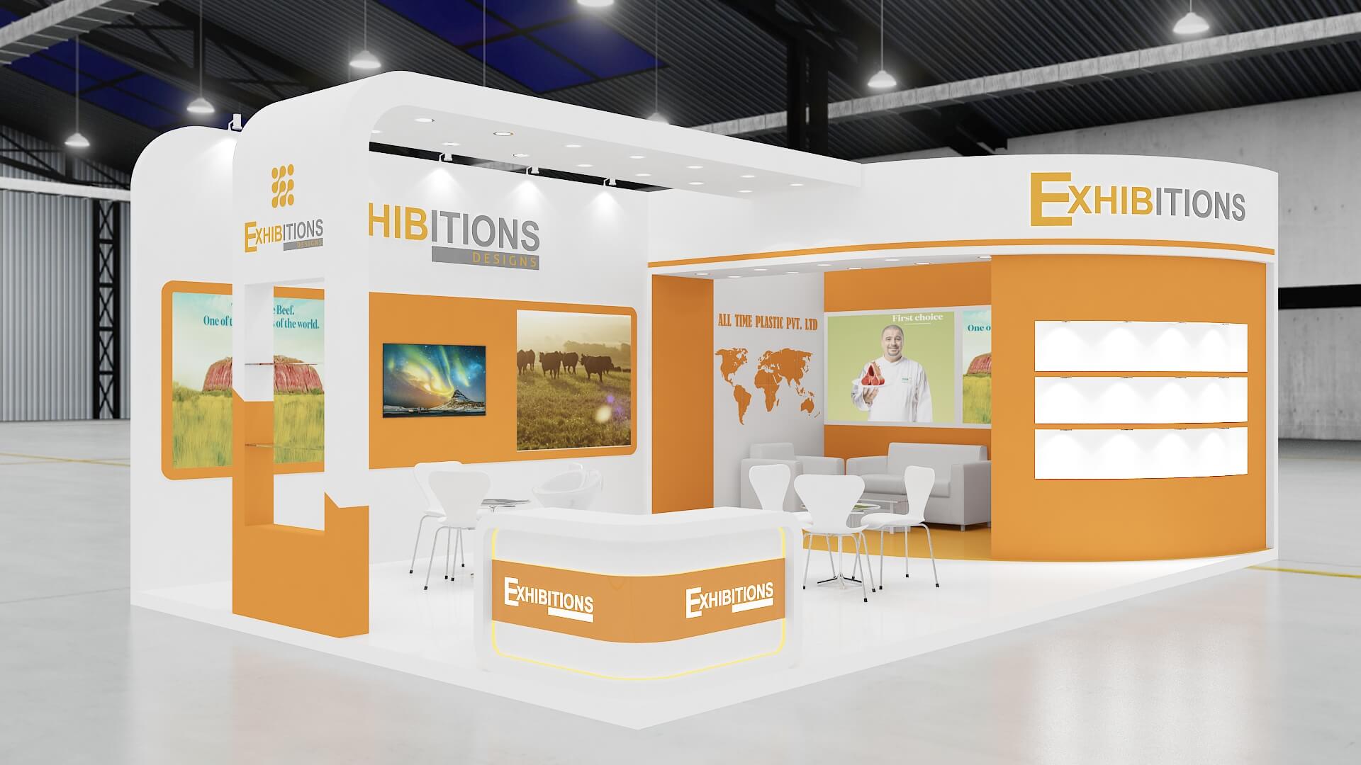 42 Exhibition Stand 2 Side Open - 3D Model by vivekt478