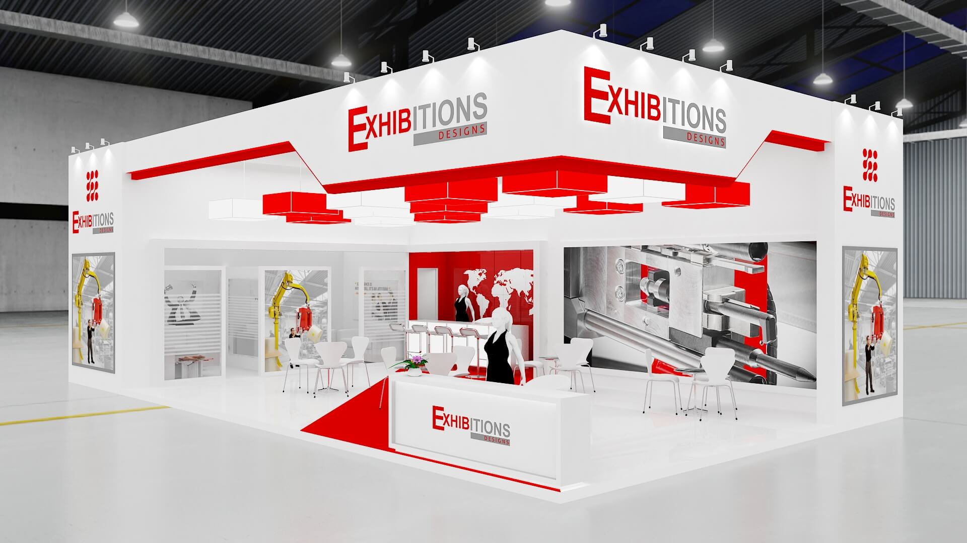 45 Exhibition Stand 2 Side Open - 3D Model by vivekt478