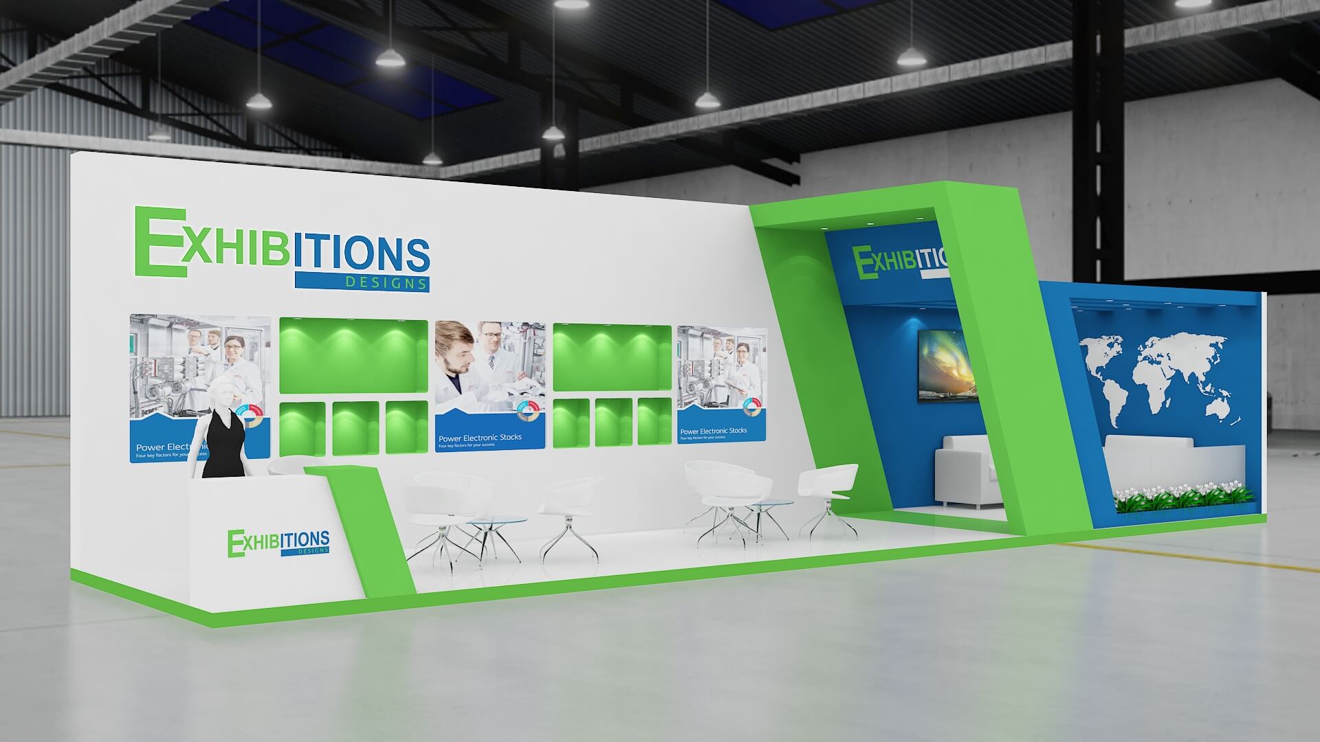 48 Exhibition Stand 2 Side Open - 3D Model by vivekt478