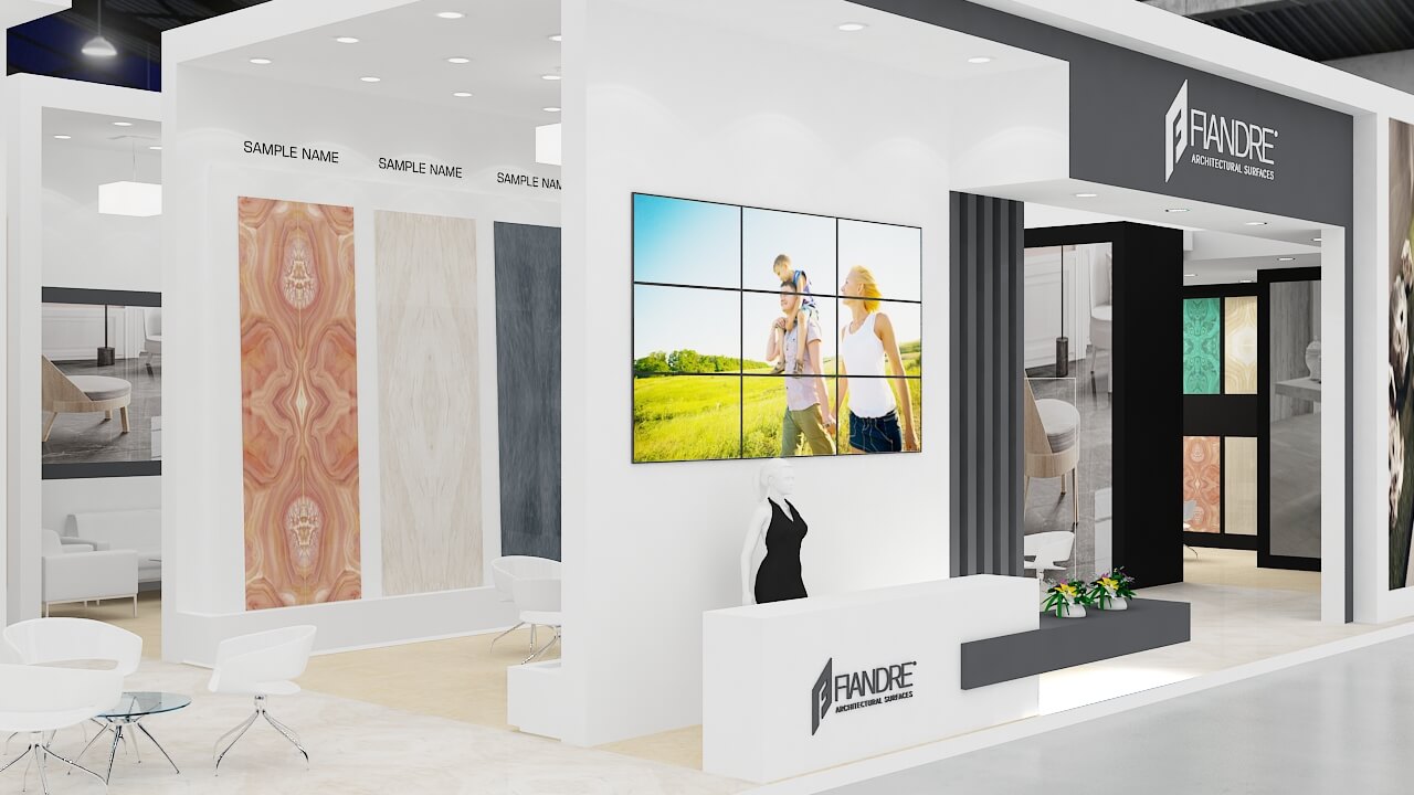 57 Exhibition Stand 3 Side Open - 3D Model by vivekt478