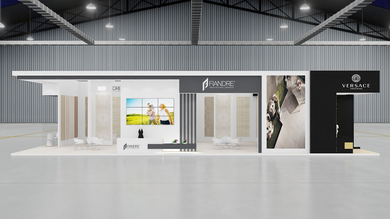 57 Exhibition Stand 3 Side Open - 3D Model by vivekt478