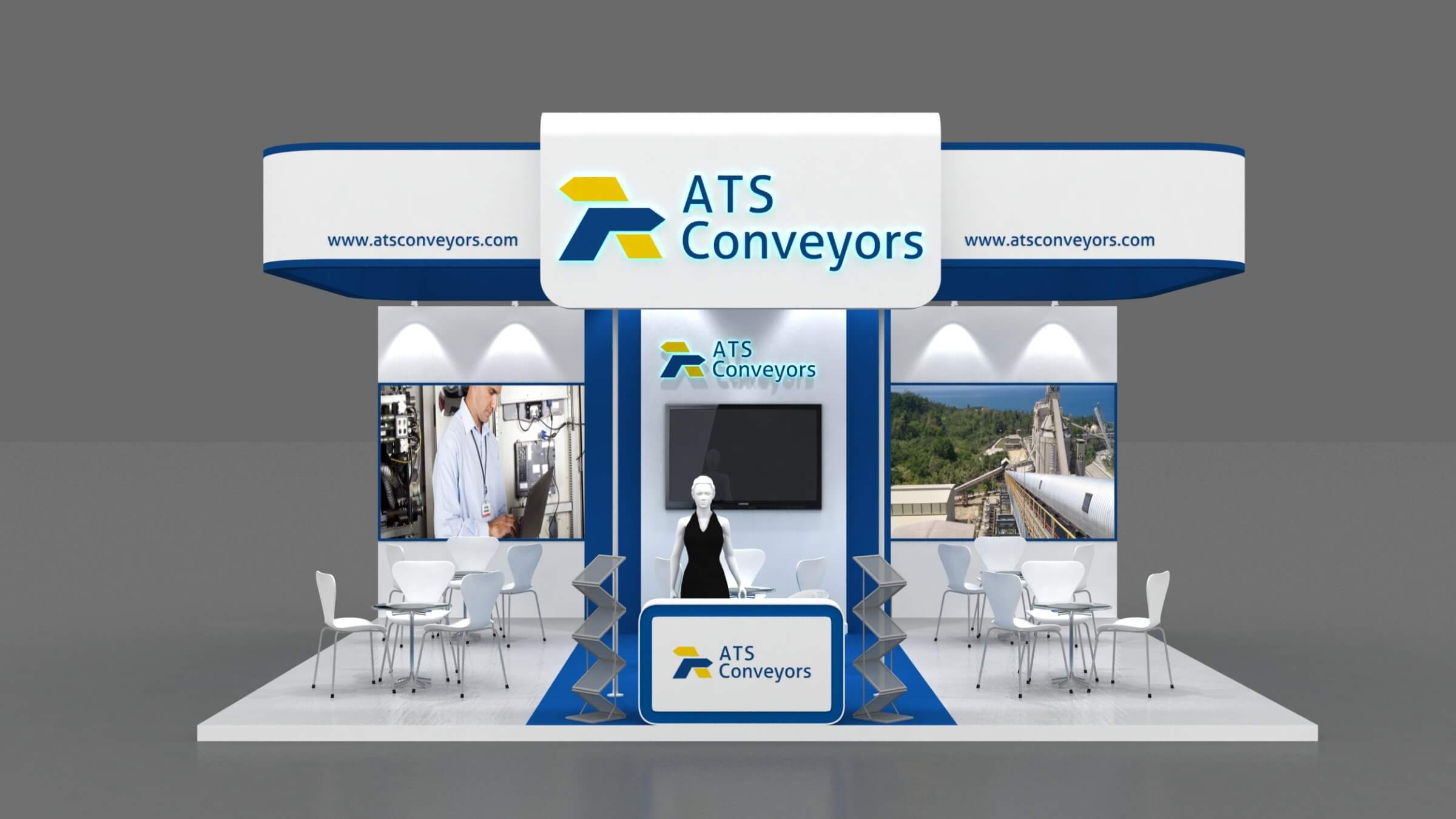 58 Exhibition Stand 3 Side Open - 3D Model by vivekt478