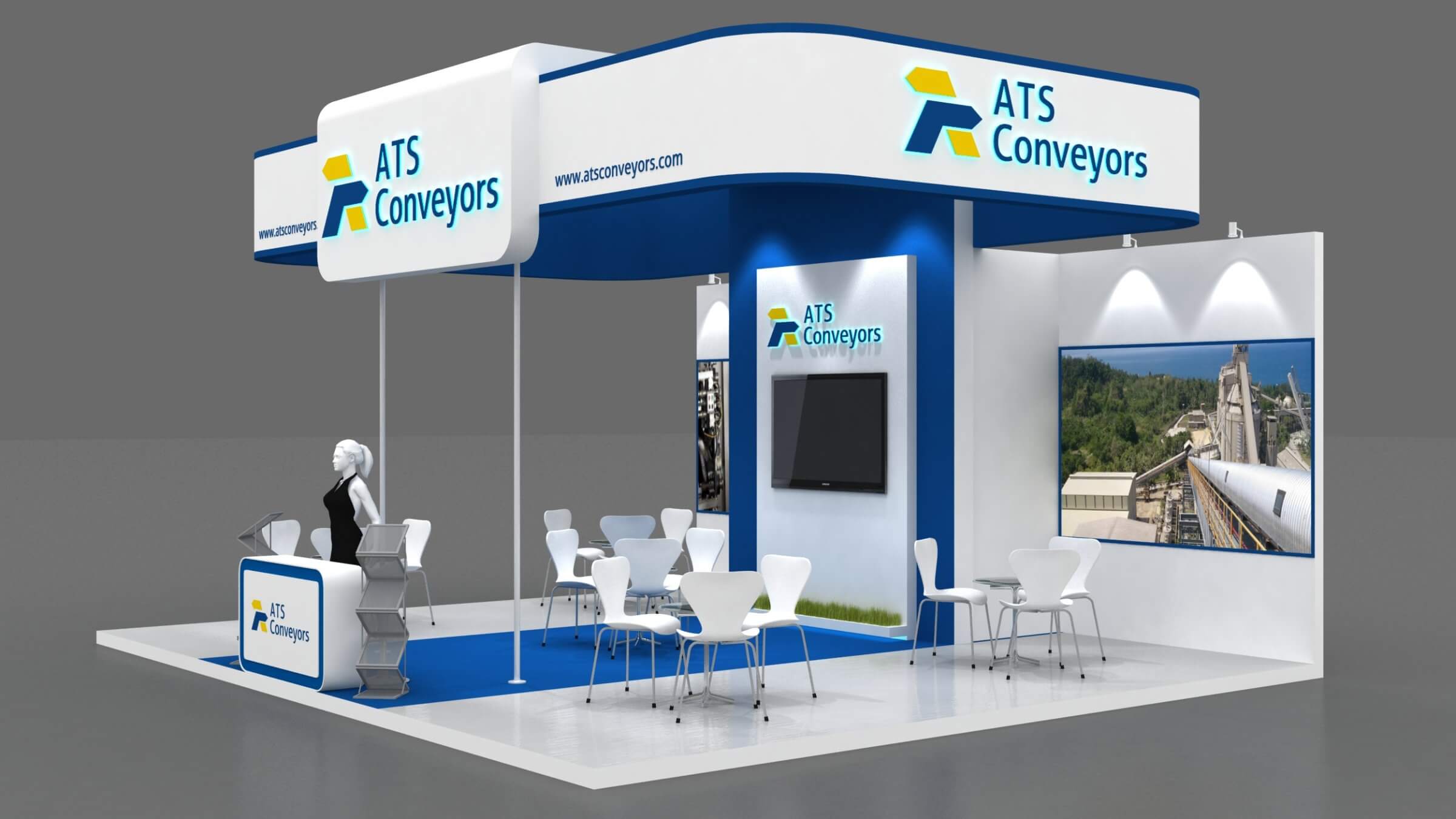 58 Exhibition Stand 3 Side Open - 3D Model by vivekt478